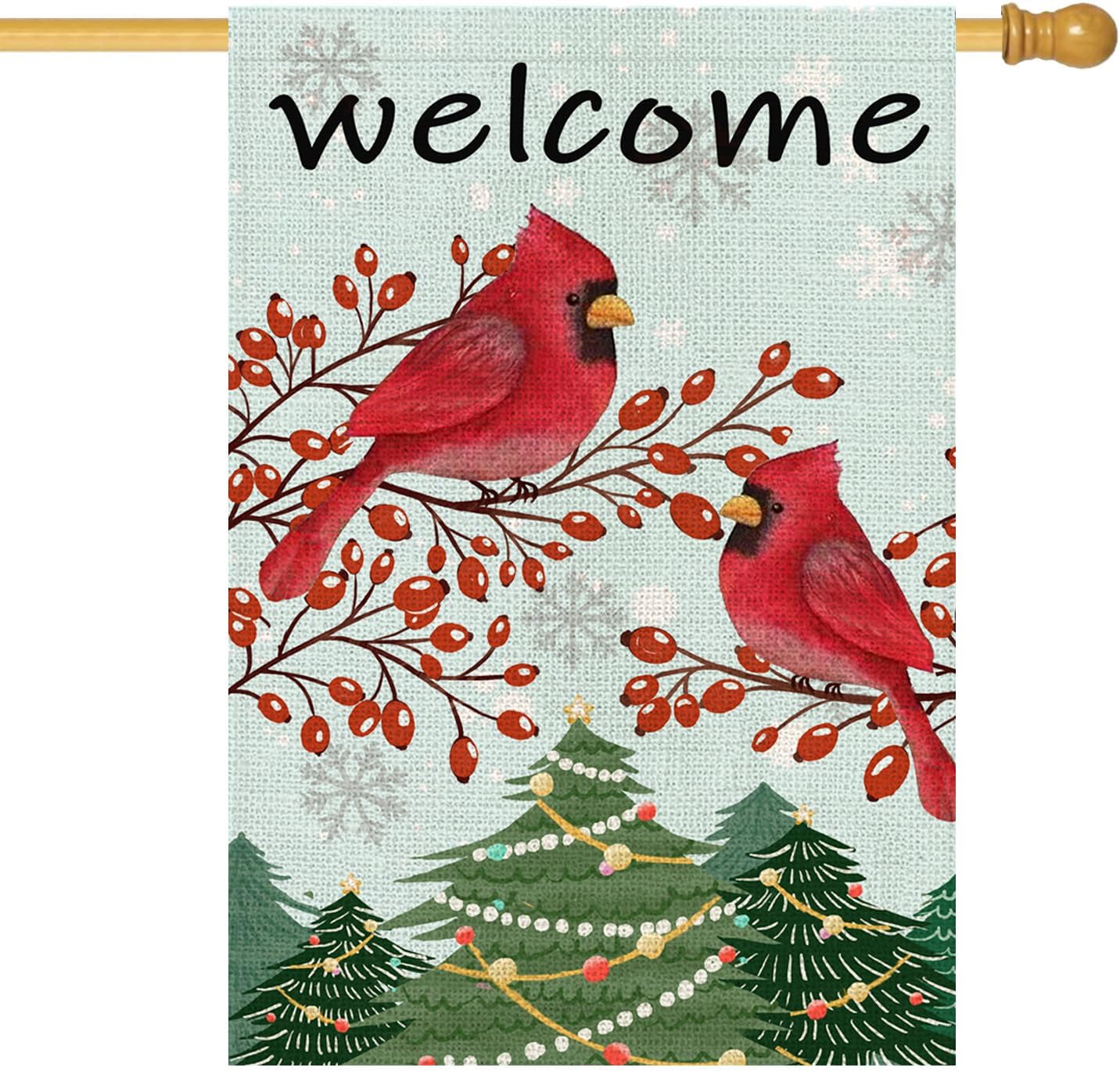 Amazon.com : Yelasenari Christmas House Flag 28 x 40 Inch Double Sided ...