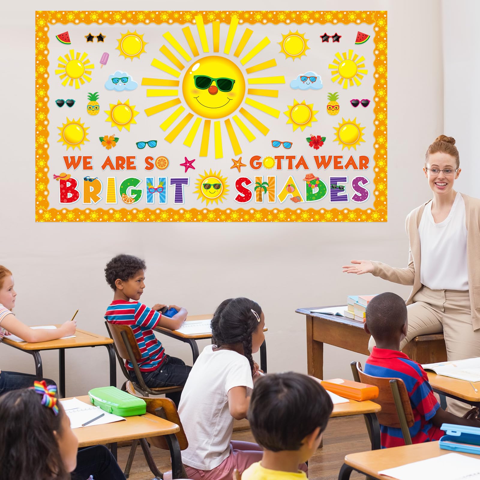 Summer Theme Pastel Sun Flowers Summer Sun Bulletin Board Set - 45 ...