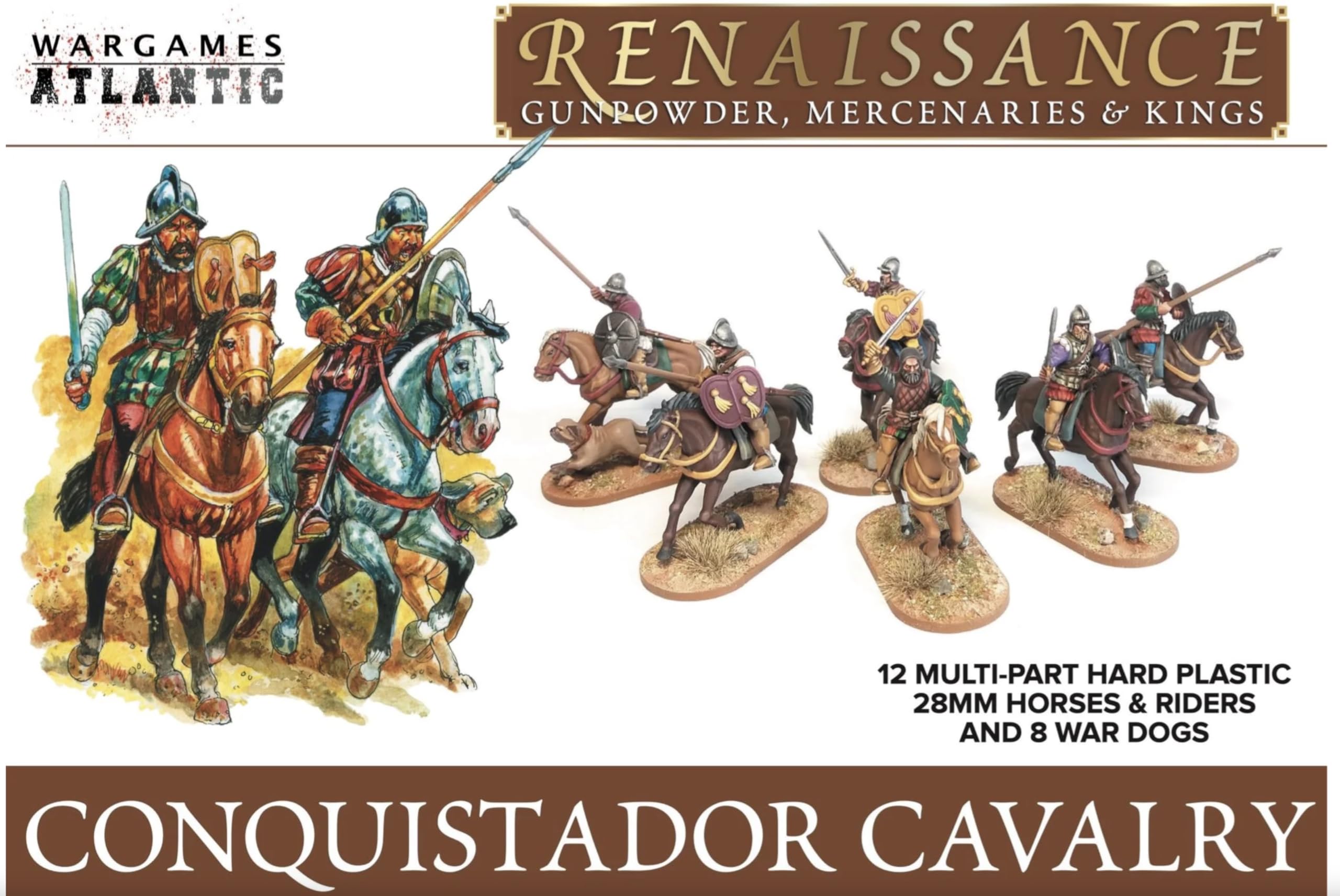 Amazon.com: Wargames Atlantic, Conquistador Cavalry and War Dogs, 1:56 ...