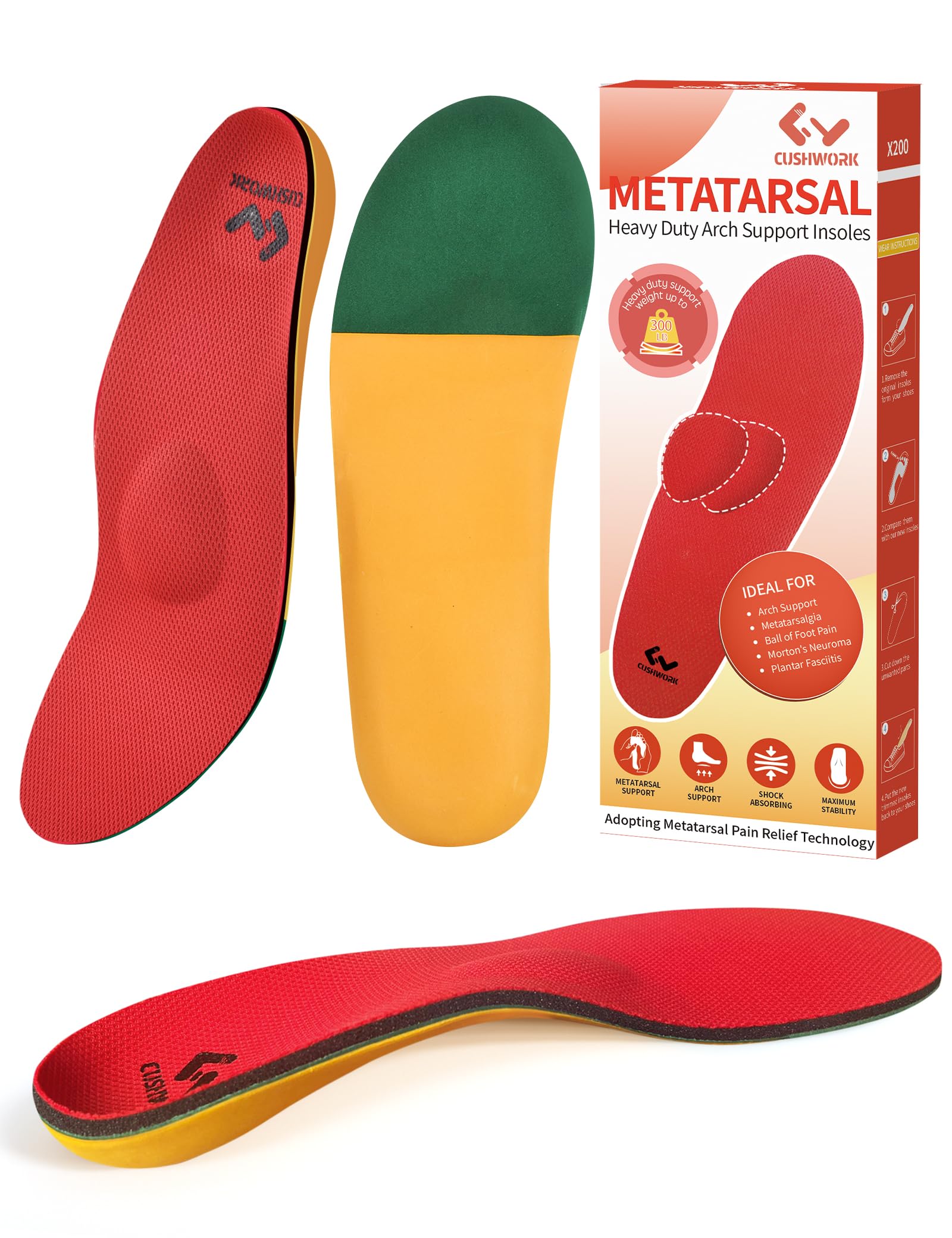 Buy CUSHWORK Metatarsalgia Insoles for Ball of Foot Pain,Morton's ...
