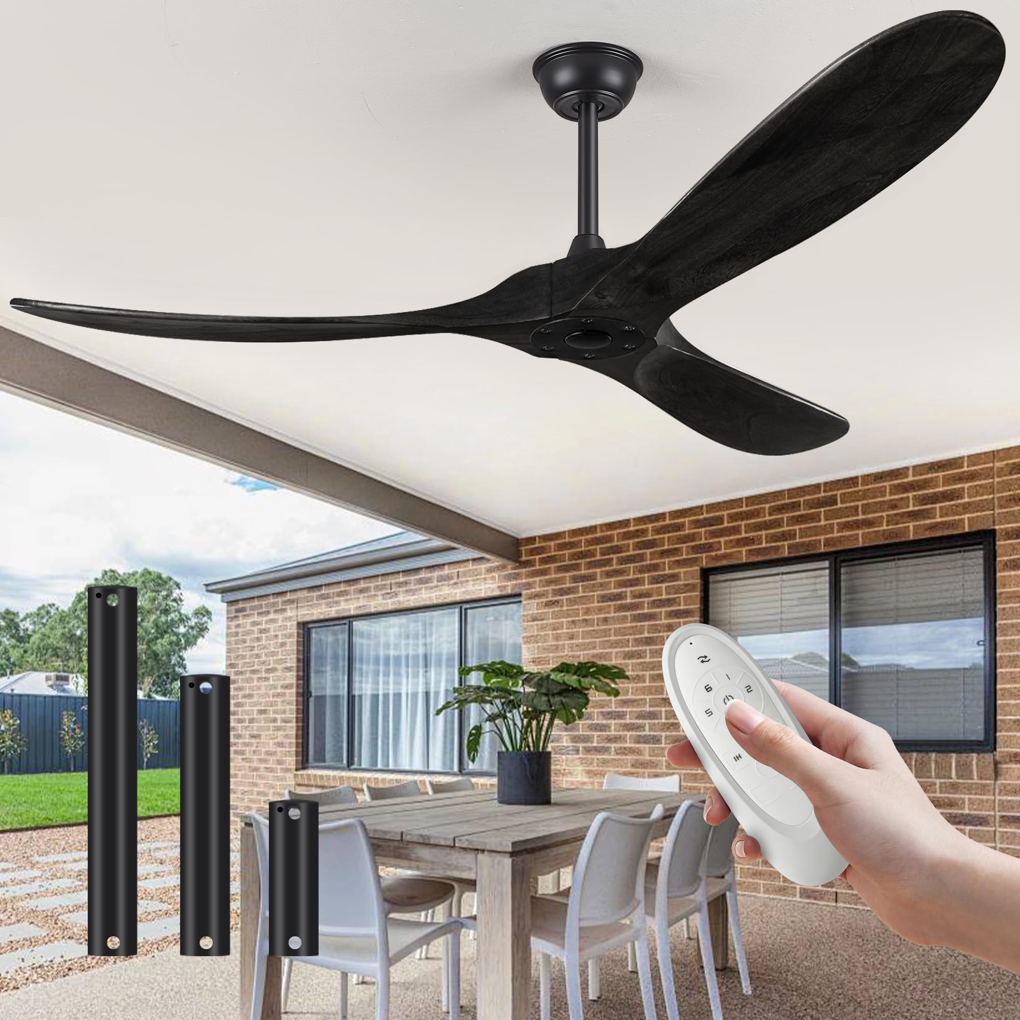 Amazon.com: 52" Ceiling Fans Without Lights, 52 Inch Indoor/Outdoor ...
