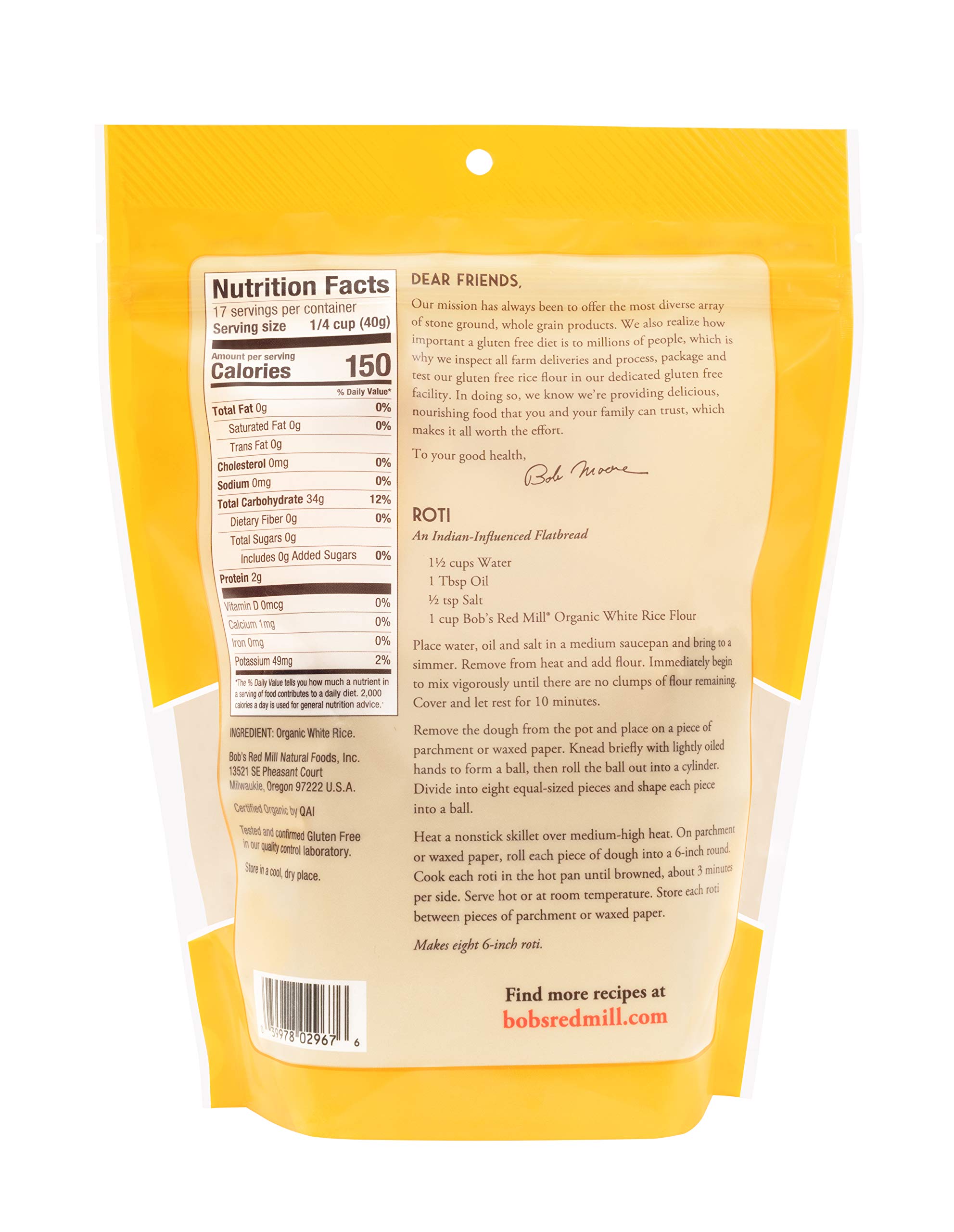 Snapklik.com : Bobs Red Mill Organic White Rice Flour