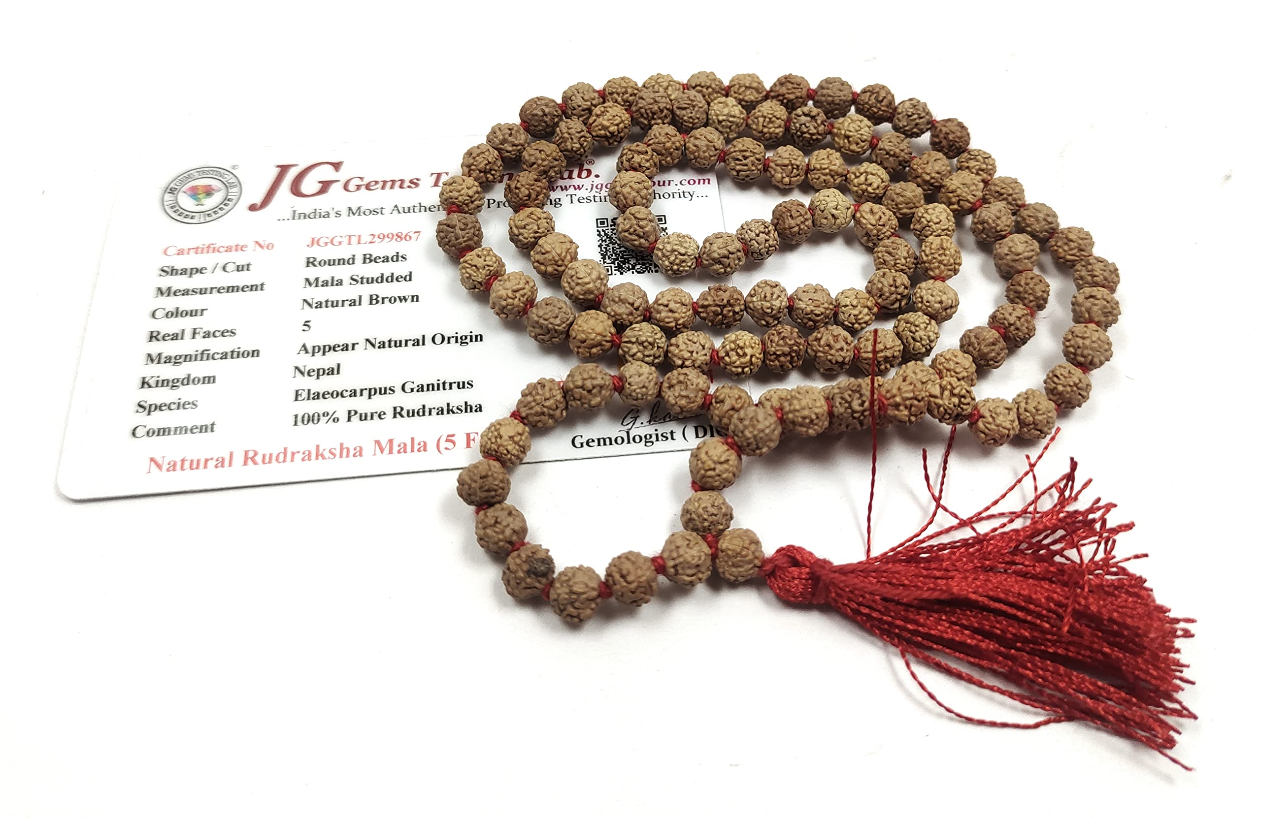 rocksmins Natural Original 5 Panch Mukhi Rudraksha Jaap Mala Original ...