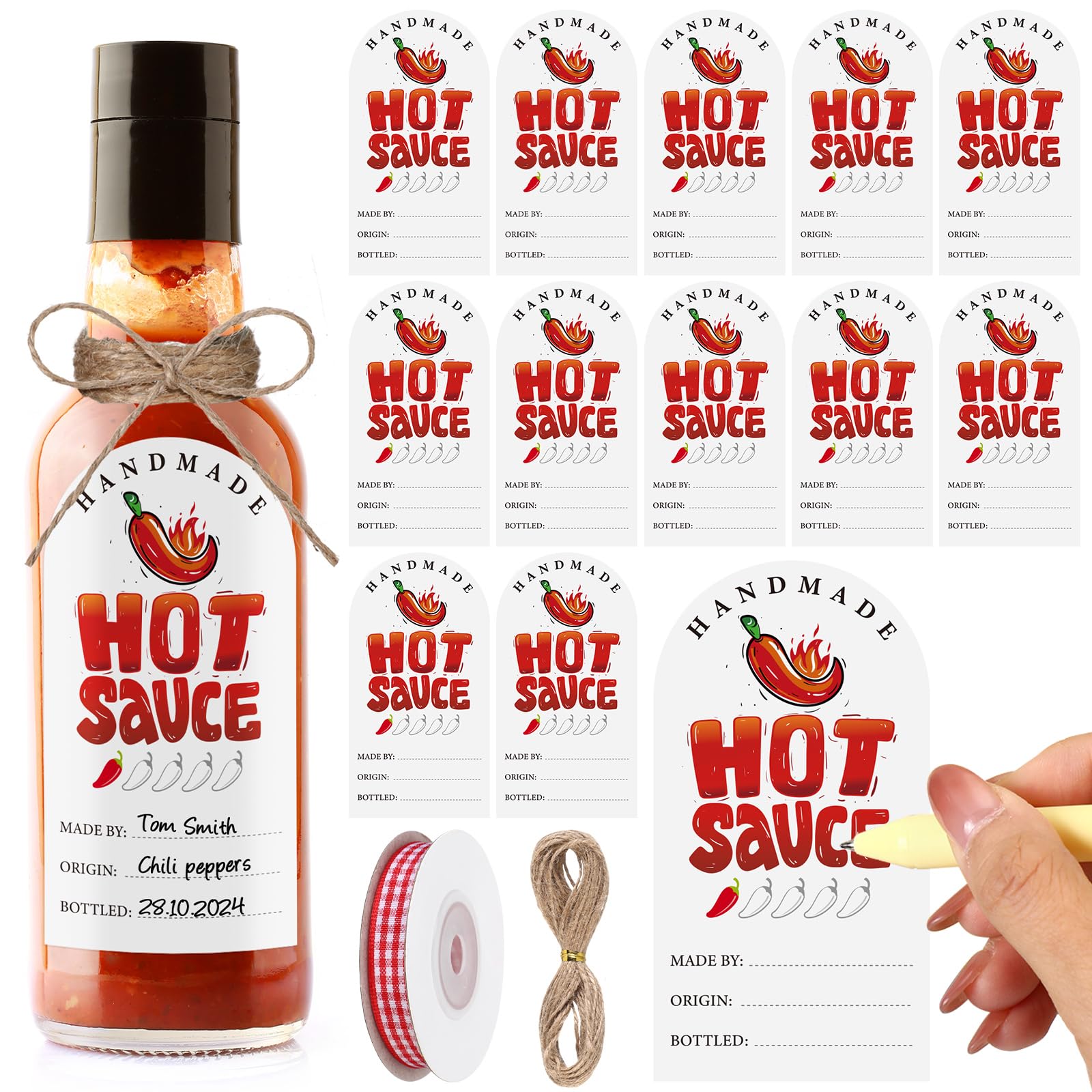 Amazon.com: Humyoun 24 Pcs Christmas Hot Sauce Labels Spicy Sauce ...