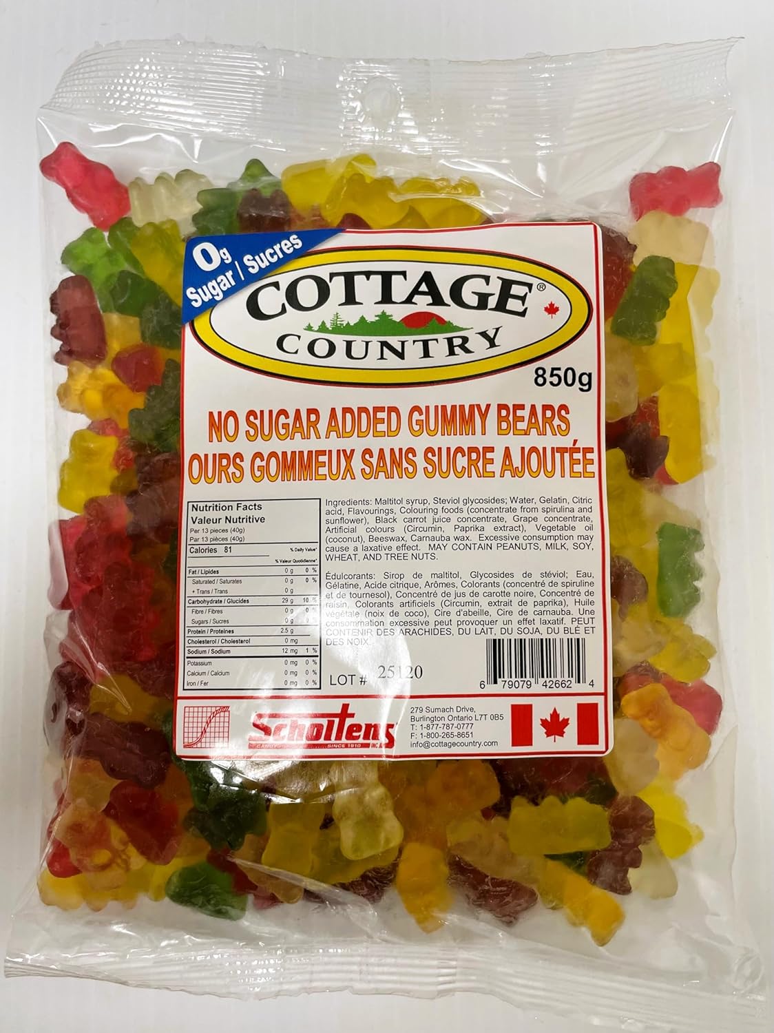 Cottage Country Astra Sweets Zero Sugar Gummy Bears 850g : Amazon.ca ...