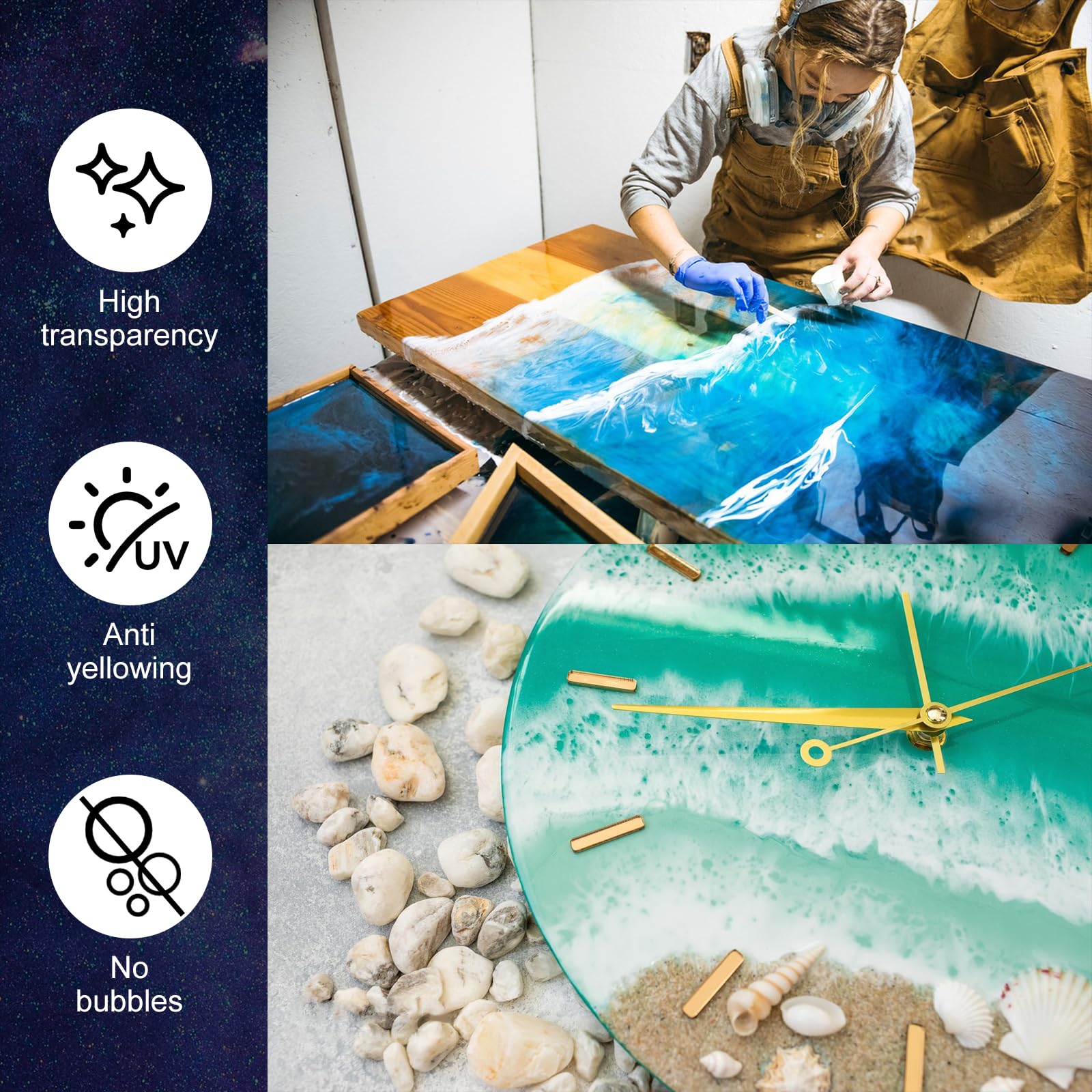 Snapklik.com : GOODTAKE Epoxy Resin Kit, Bubble Free & Crystal Clear ...