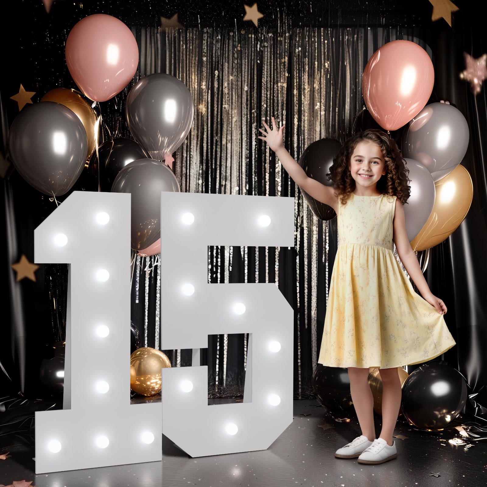 Amazon.com: imprsv Marquee Numbers Large 15th-Birthday Decorations: 3ft ...