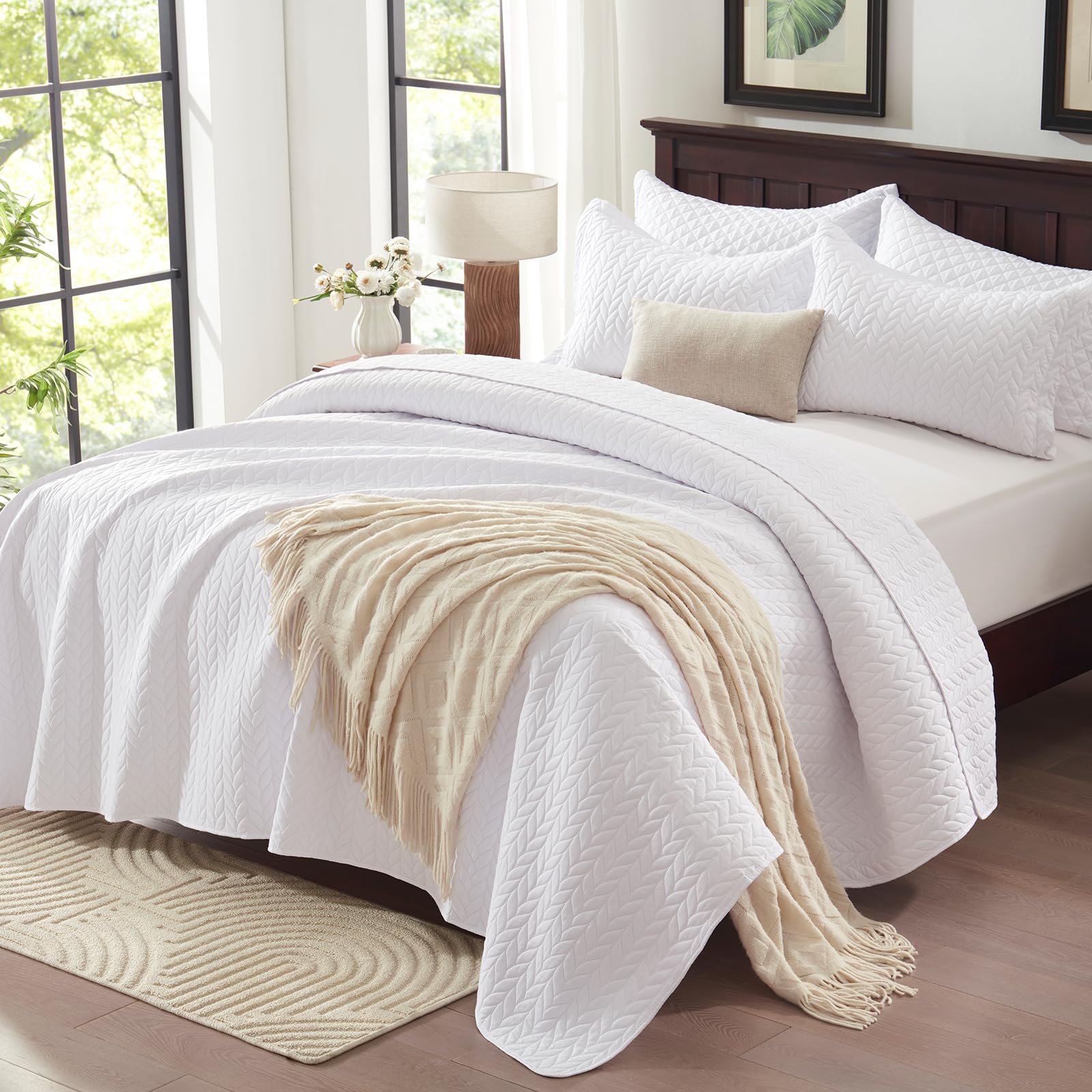 White Quilt Set Afton Blue 3 Piece Quilt Set – Latest Bedding