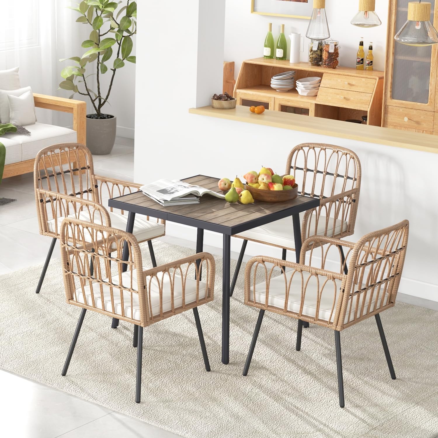 Amazon.com: HERA'S HOUSE 9 Pieces Patio Table and Chairs Set, Outdoor ...