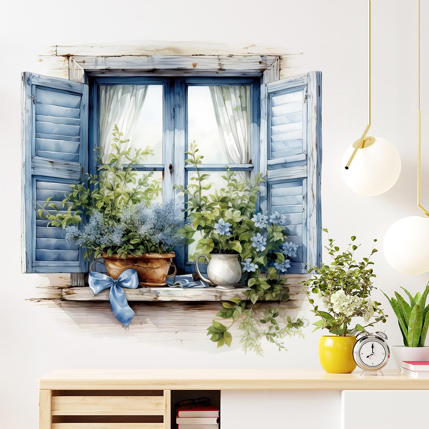 Amazon.com: DRWSSR 3D Creative Fake Window Wall Sticker Removable DIY ...