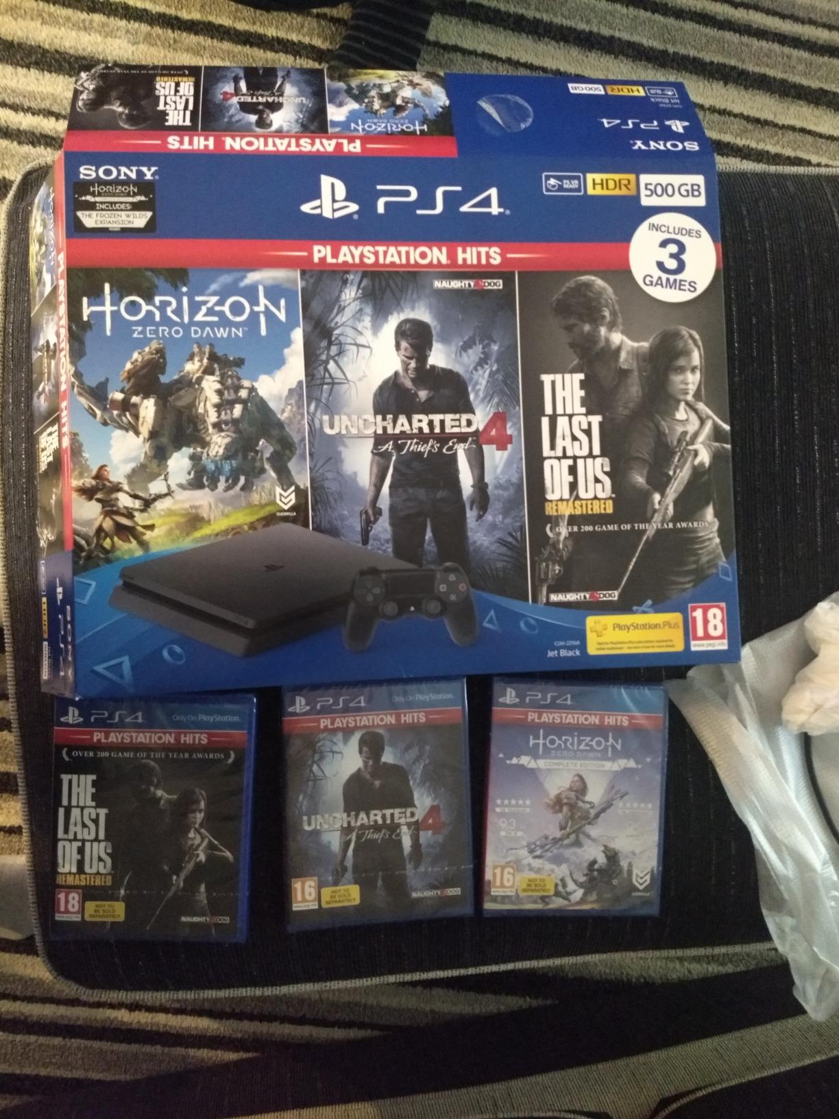 PS4 500GB with 3 PS Hits Game Bundle (PS4) (Exclusive to Amazon.co.uk ...