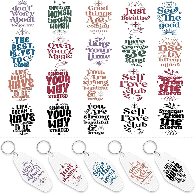 Amazon.com: UV DTF Wrap Stickers for Motel Keychain, 8 Sheets ...