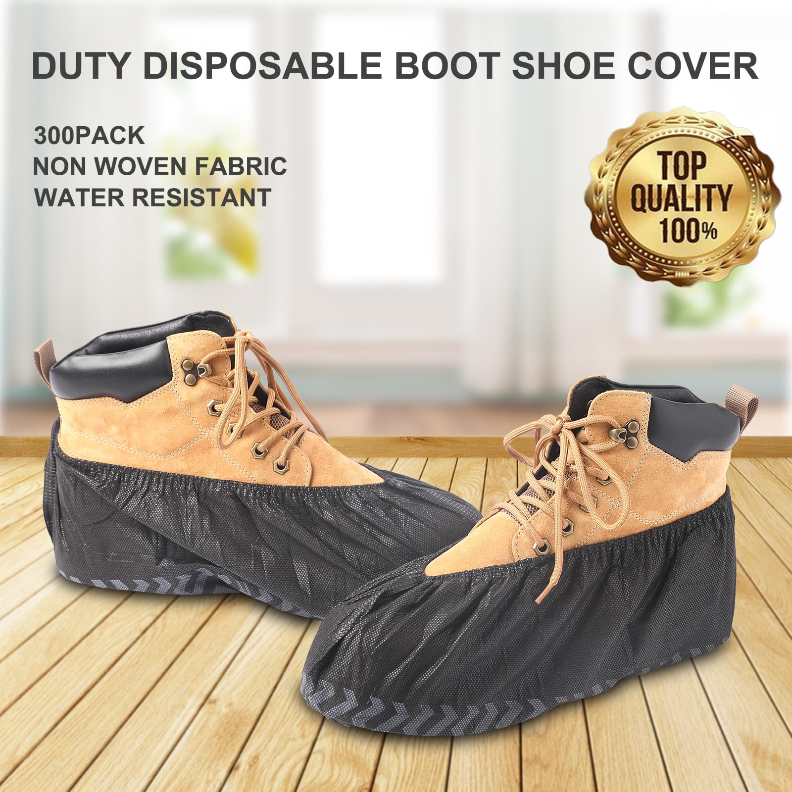Snapklik.com : Disposable Black Shoe Covers 300 Pack