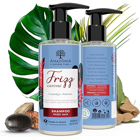 Amazon.com : All Natural Frizz Control Shampoo for Men & Women- Anti ...