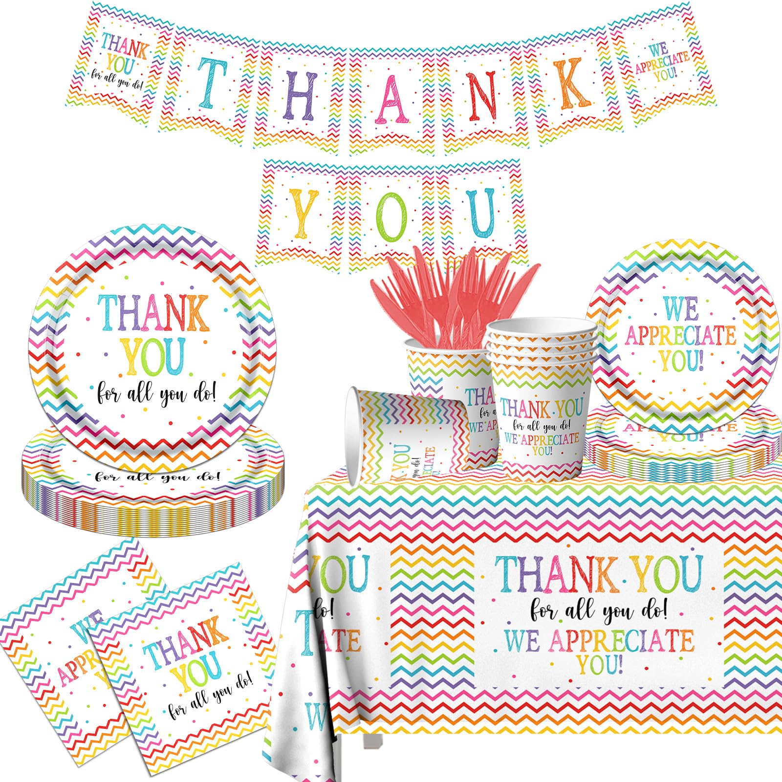 Amazon.com: 142Pcs Thanksgiving Paper Plates and Napkins Sets Thank You ...