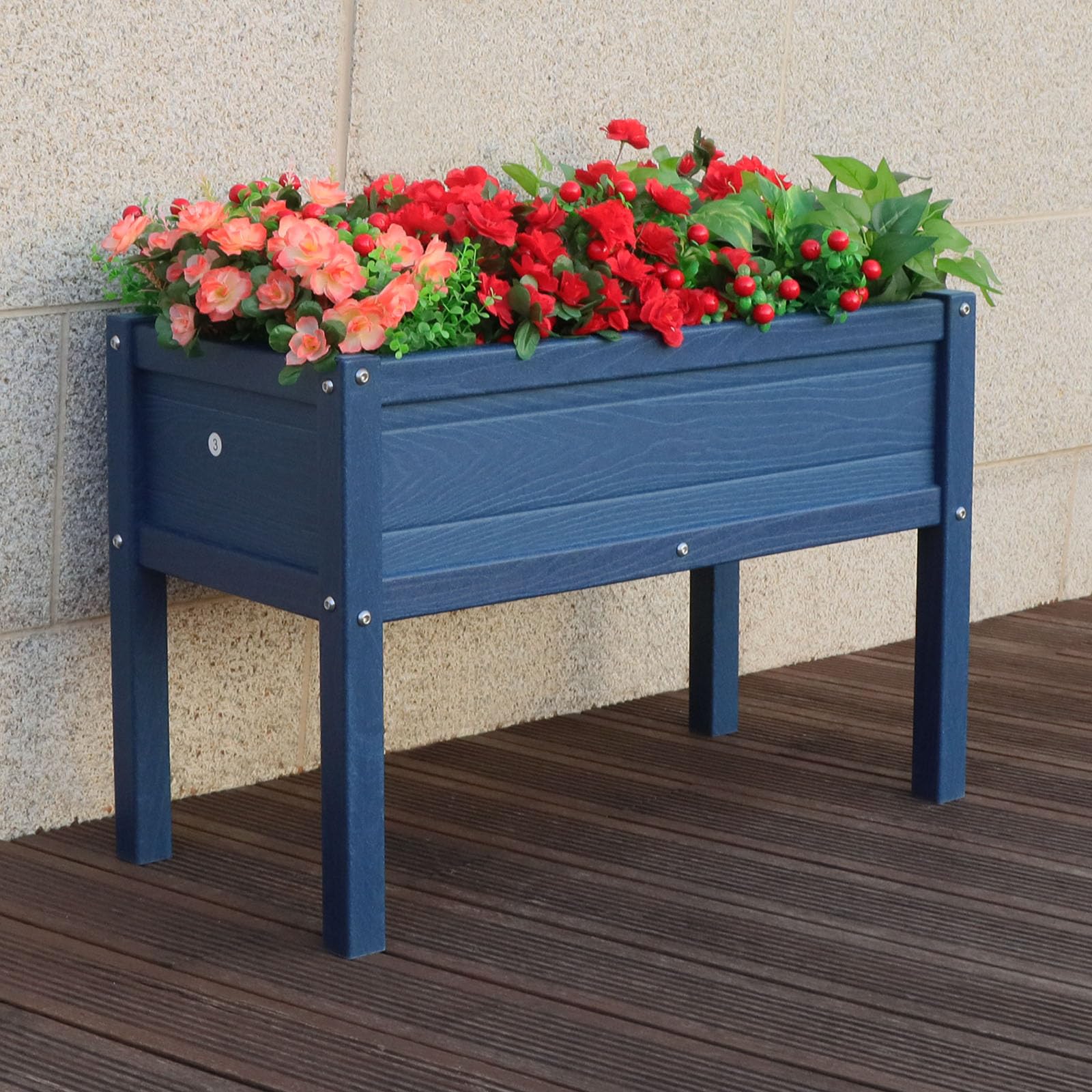 Amazon.com: BIVODA HDPE Raised Garden Bed, Elevated Planter Box with ...