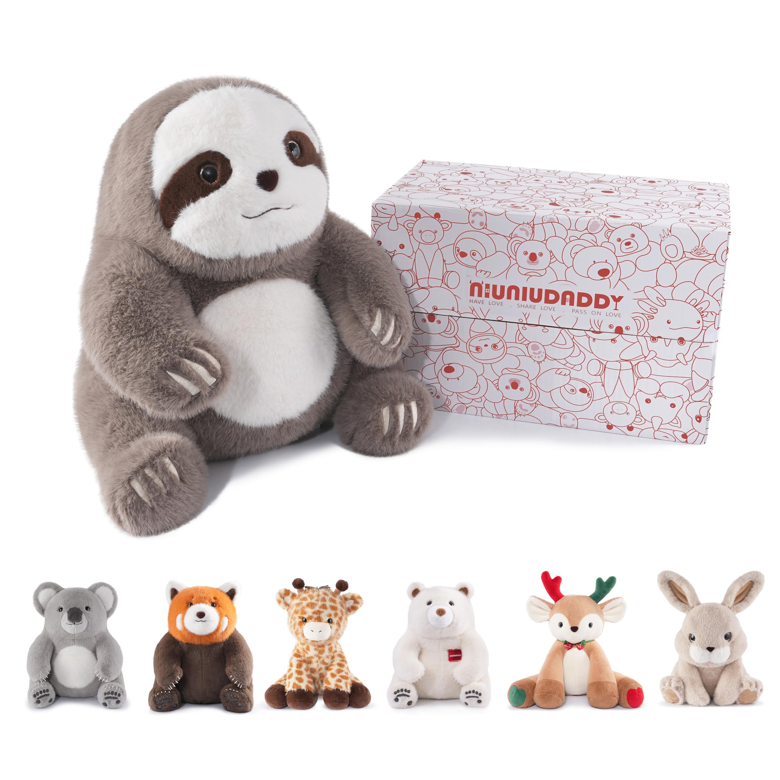 Amazon.com: Niuniu Daddy 14" | 3.5 Pound Sloth Weighted Stuffed Animals ...