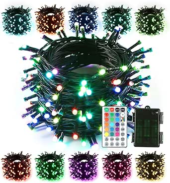 Litupshow Color Changing Fairy Lights String Bttery Powered with Remote ...