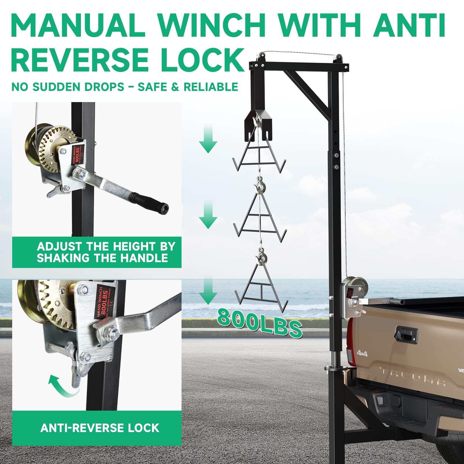 Snapklik.com : Hitch Mounted Deer Hoist,Adjustable Height And 360Swivel ...