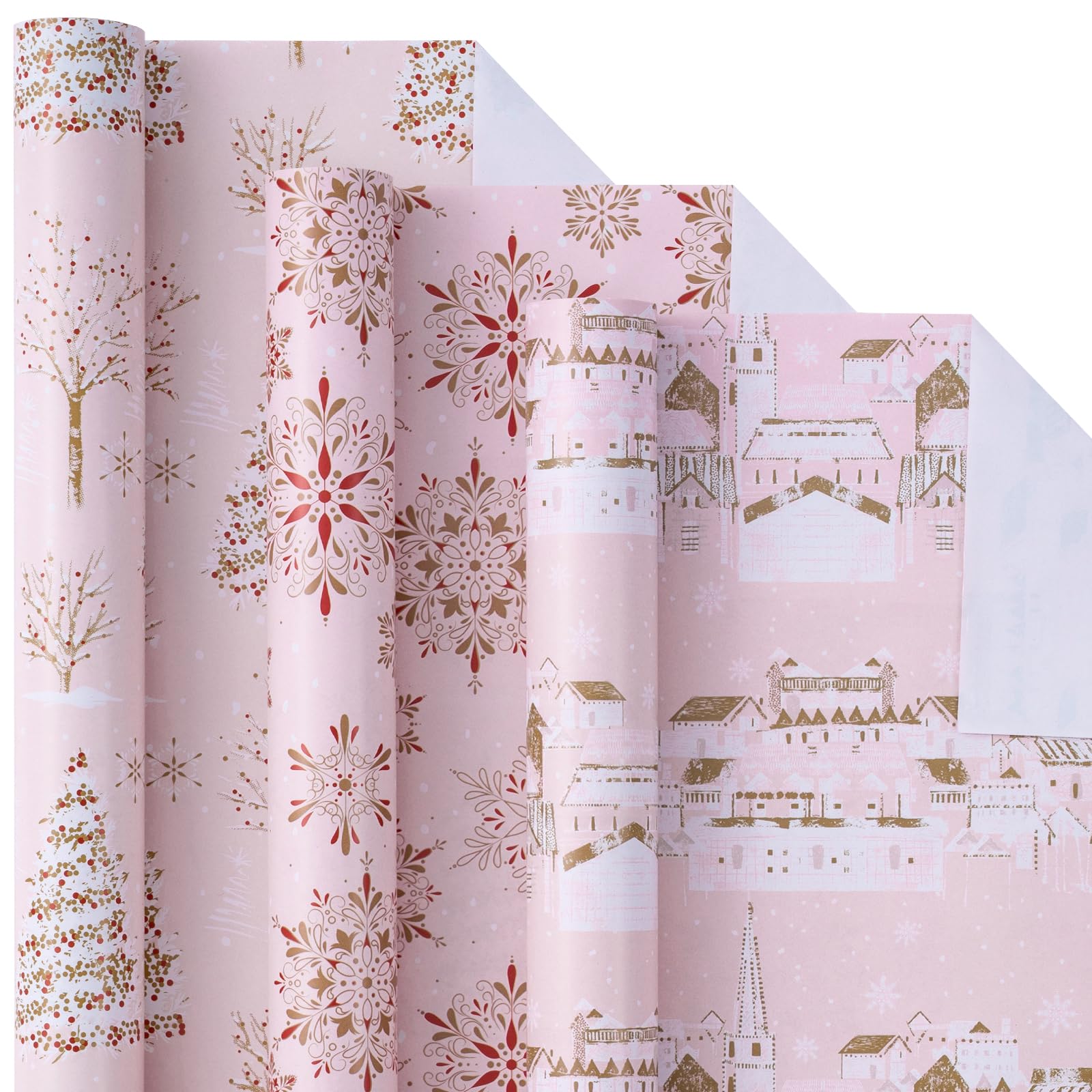 Snapklik.com : LeZakaa Christmas Wrapping Paper Roll - Mini Roll - 3 ...
