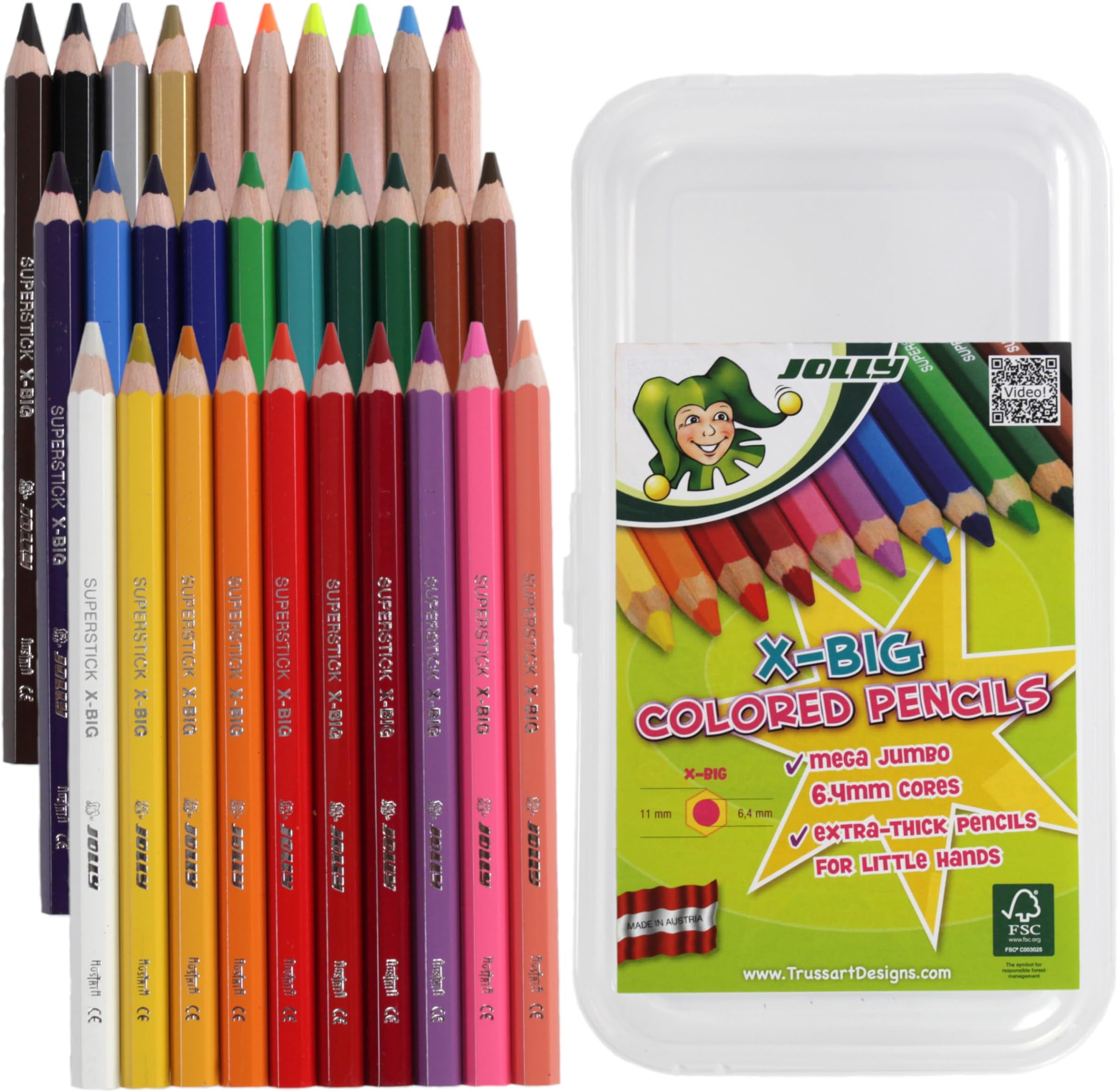 Amazon.com: JOLLY X-Big Jumbo Colored Pencils; Set of 12, Perfect for ...