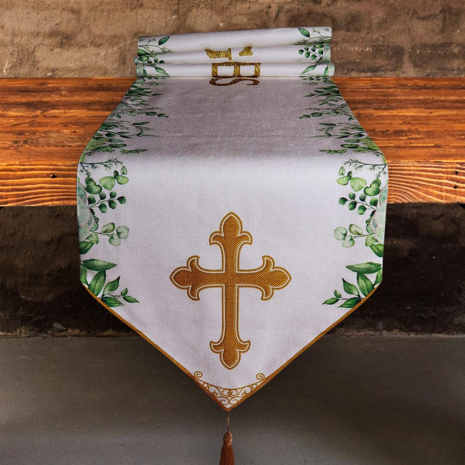 Amazon.com: First Communion Decorations Table Runner, Double Layer Hand ...