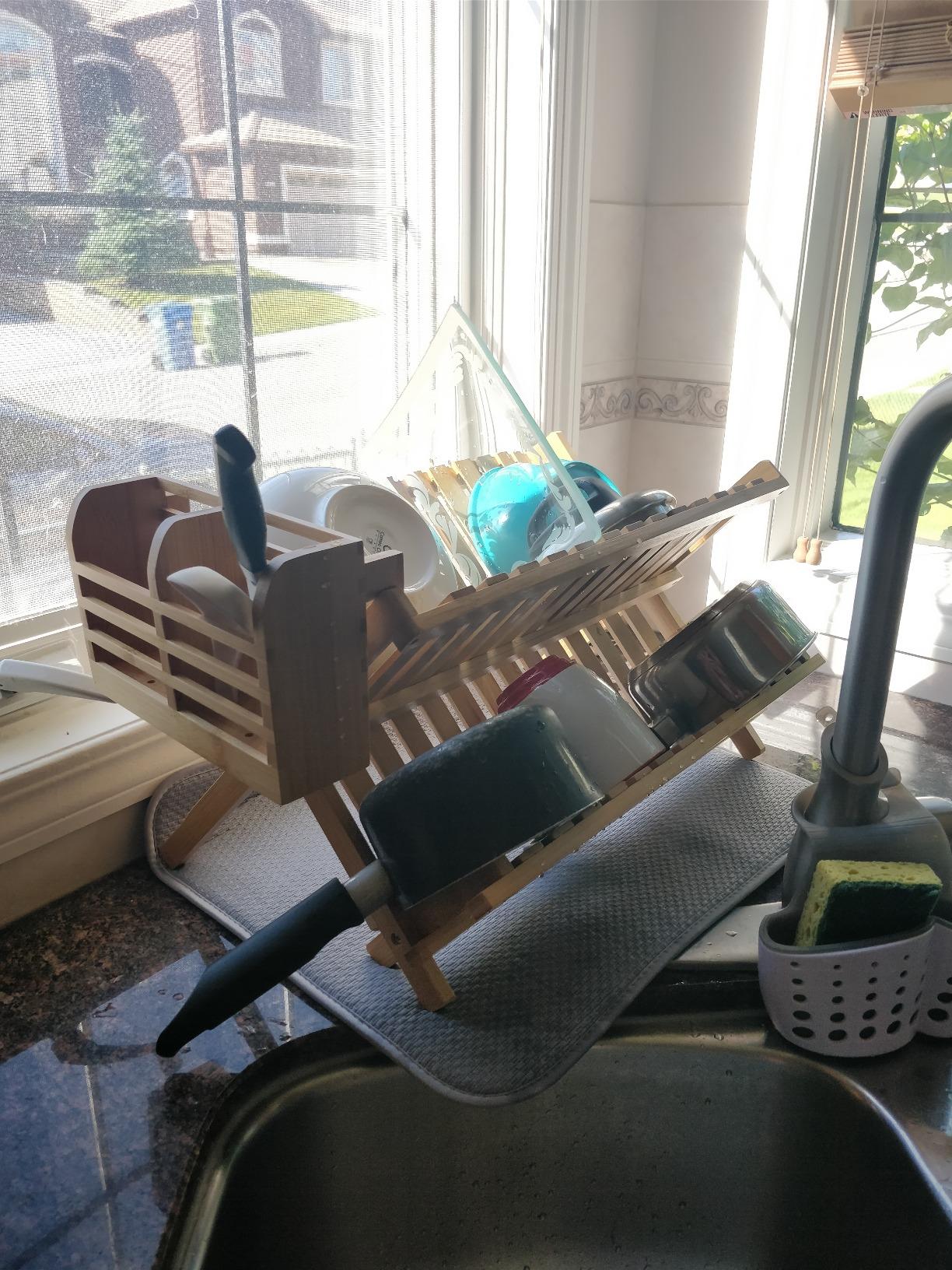 Natural Living Bamboo Collapsible Dish Rack : Amazon.ca: Home