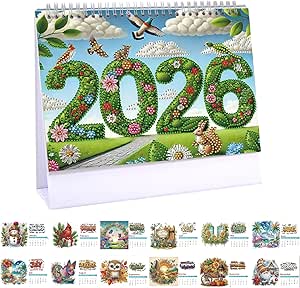 Amazon.com : DIY Diamond Art Painting 2026 Desk Calendar Ornament ...