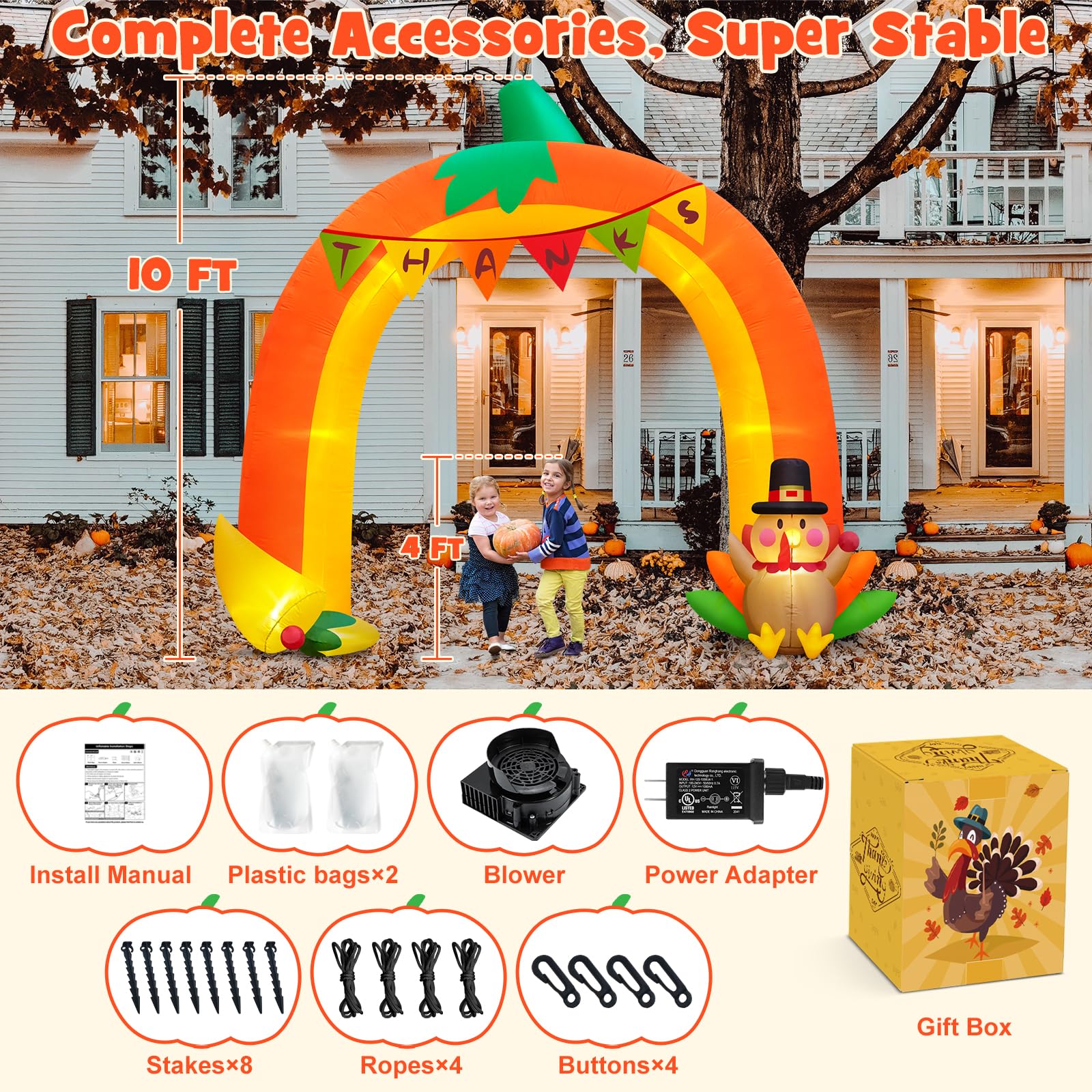 Snapklik.com : MICOCAH 10FT Giant Thanksgiving Inflatables Archway ...