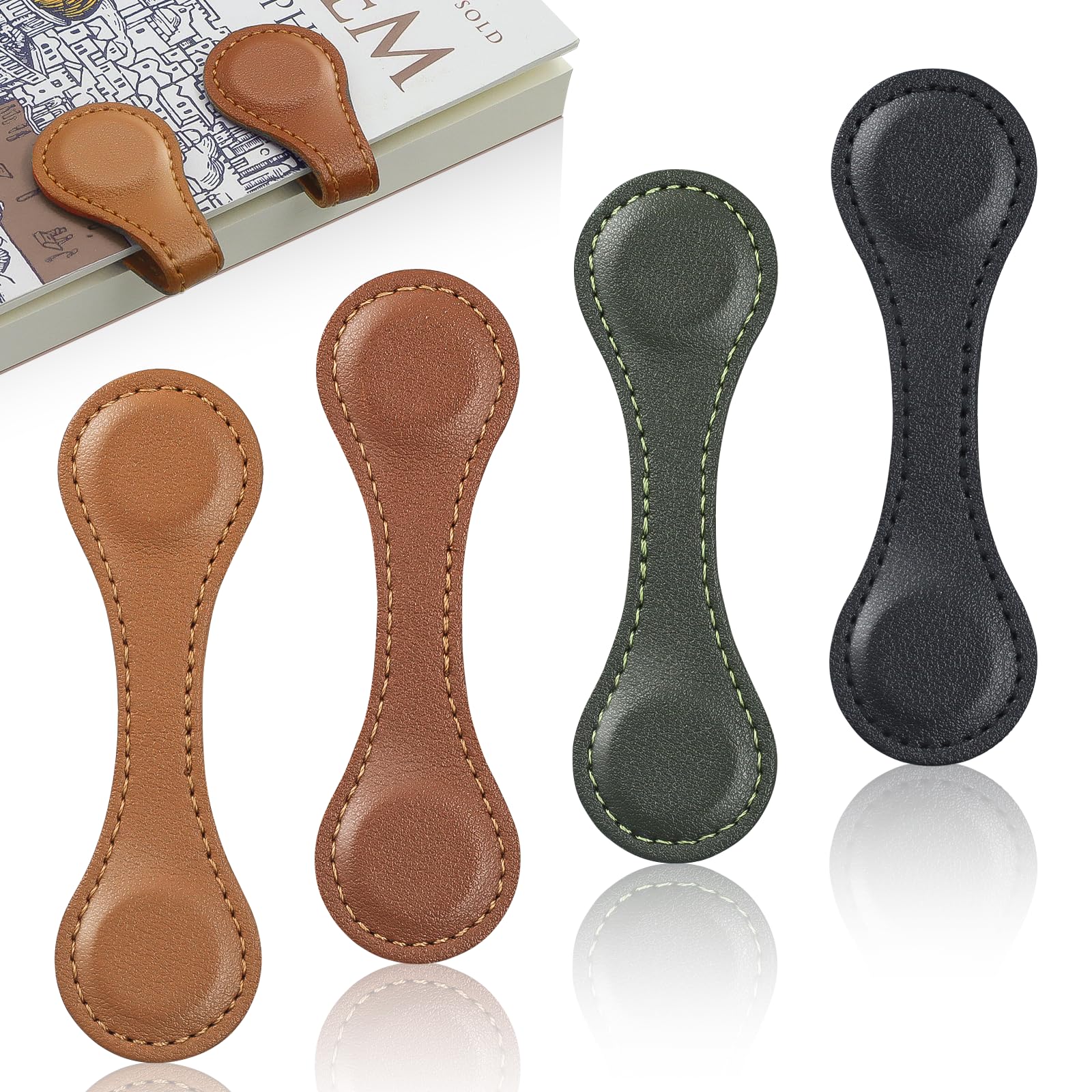 Amazon.com: JIXZEN 4 PCS Magnetic Leather Bookmarks for Reading Women ...