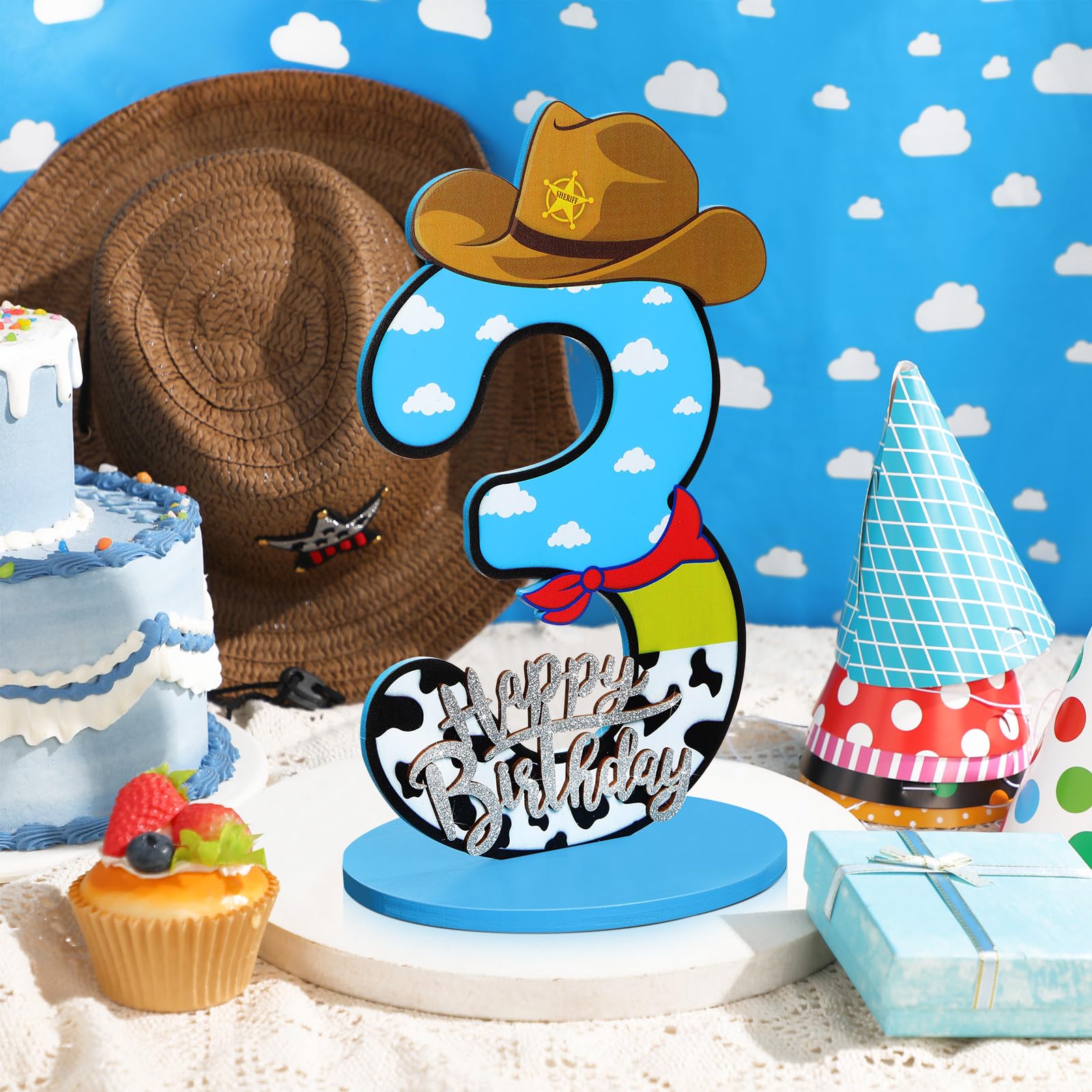 Snapklik.com : Toy Theme 3th Birthday Party Number Centerpiece Cartoon ...