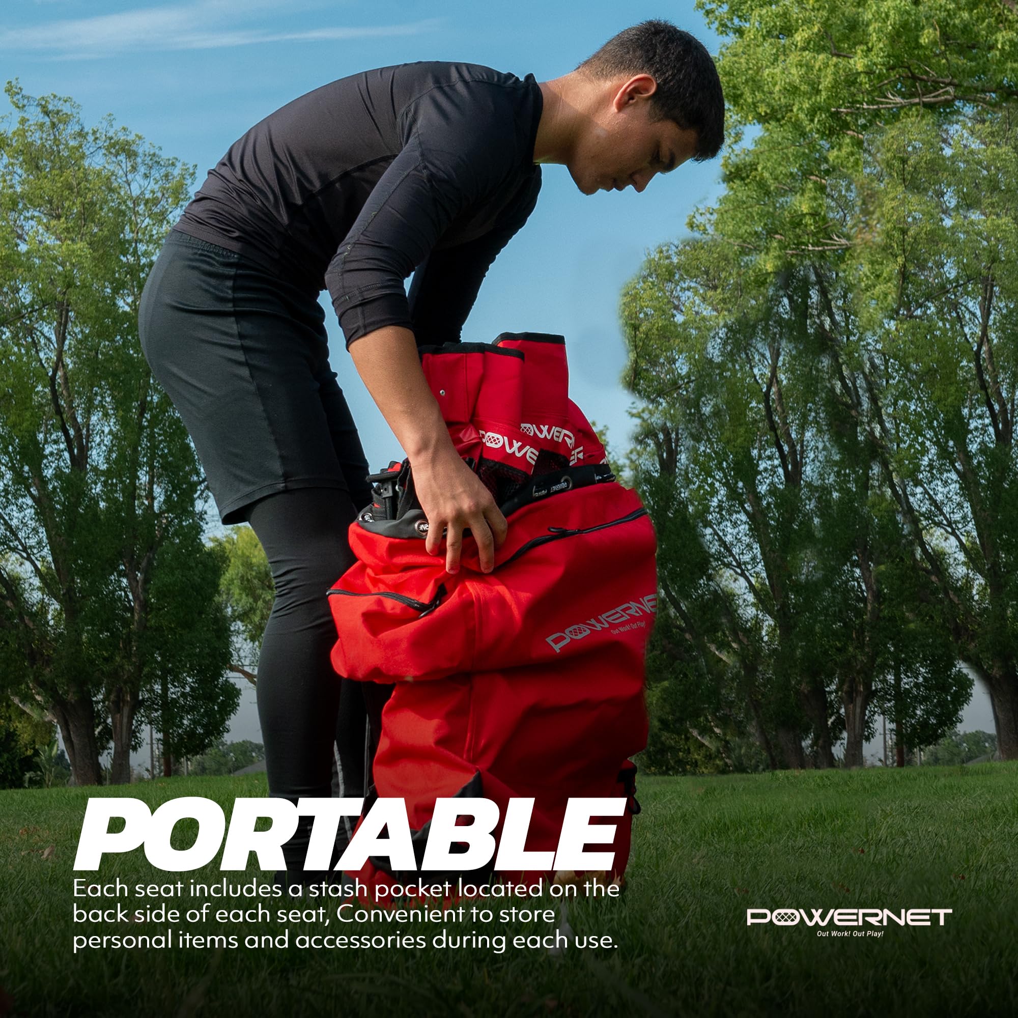 Snapklik.com : PowerNet 6 Seater Team Bench Folding Chair, Portable ...