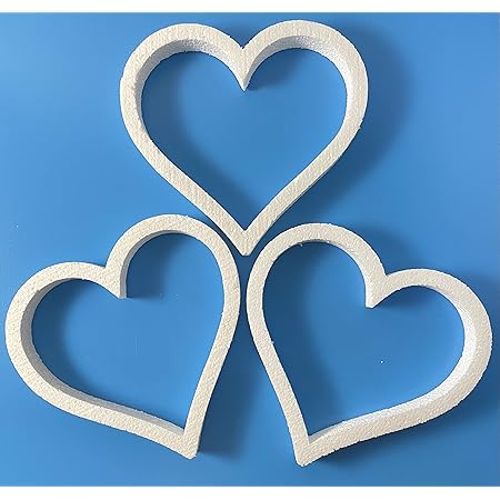 Amazon.com: Pack of 3 Styrofoam Open Hearts Cutout 12" Tall 1" Thick