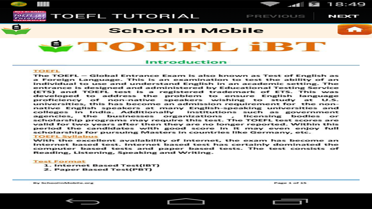 TOEFL FREE TUTORIAL - App on Amazon Appstore