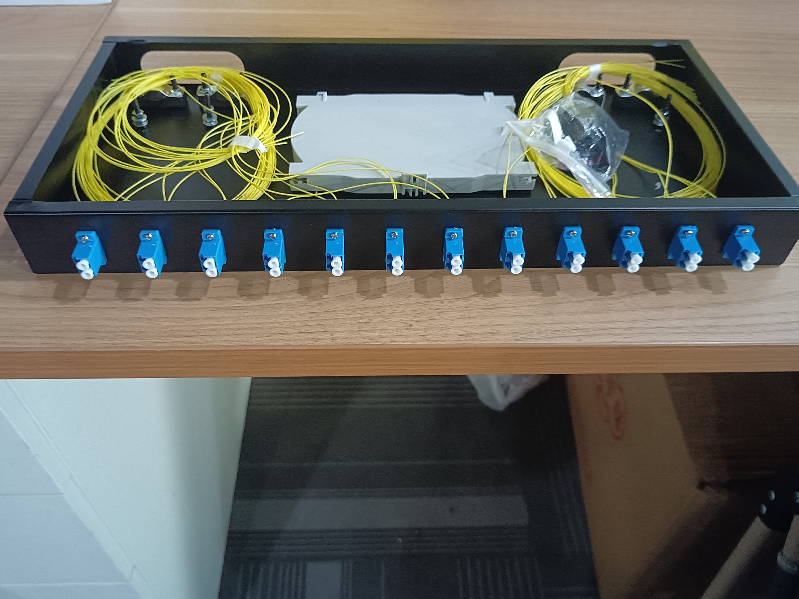 Buy 12 Duplex 24 Port LC-OS1 Rack Enclosure Box + Splice Trays Fiber ...