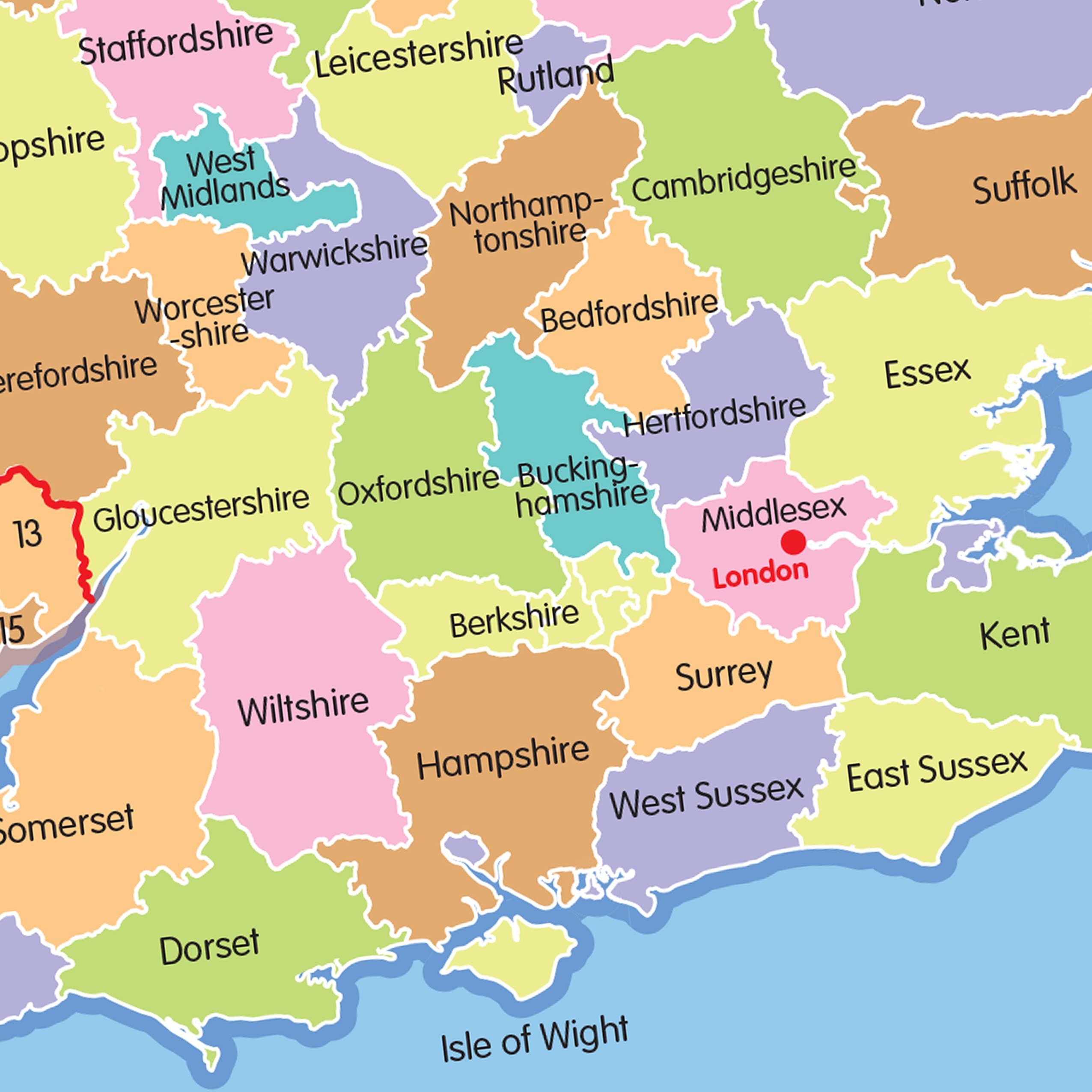 A3 Laminated UK Counties Map Wall Chart: Buy Online in INDIA at desertcart