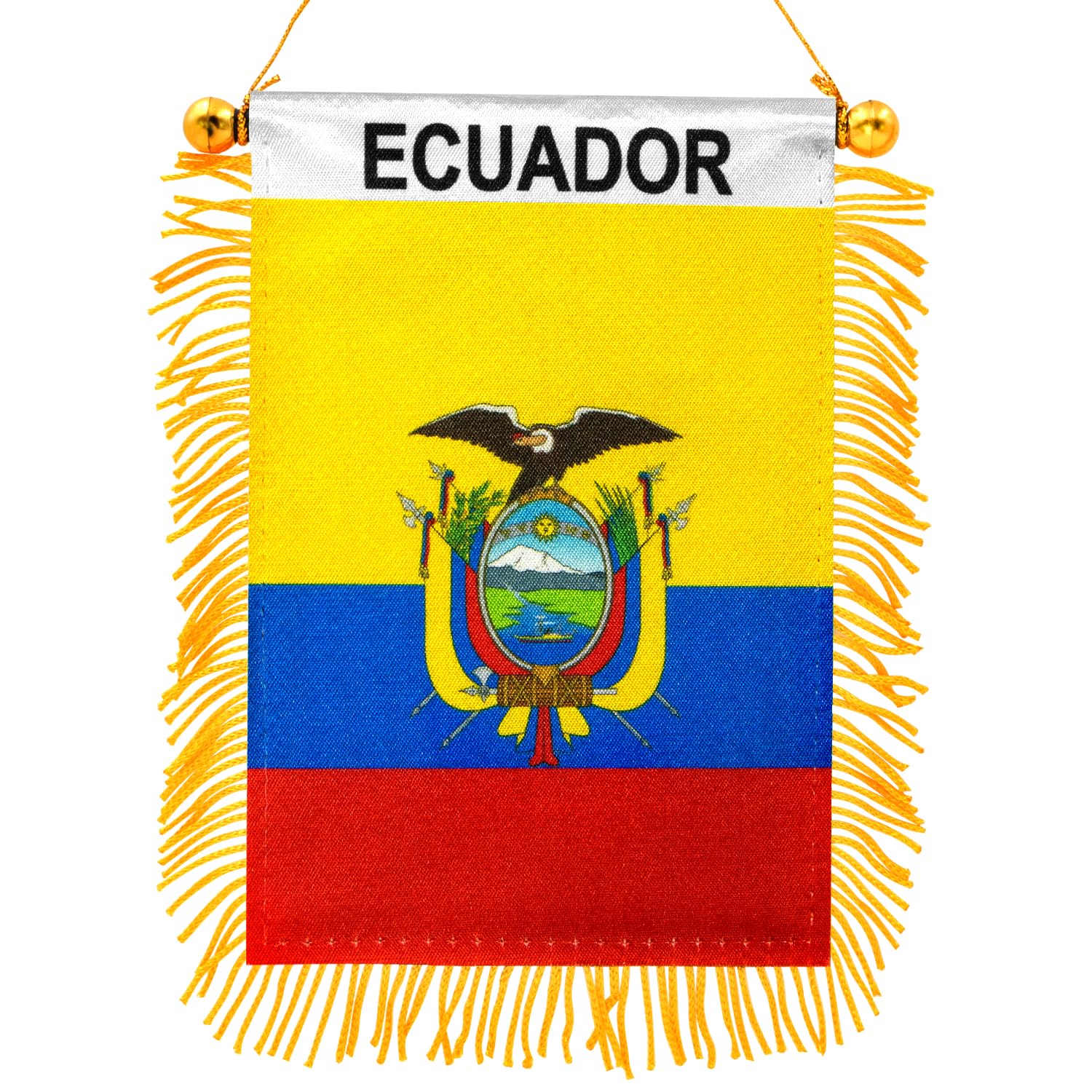 Amazon.com : Anley 4 X 6 Inch Ecuador Fringy Window Hanging Flag - Mini ...