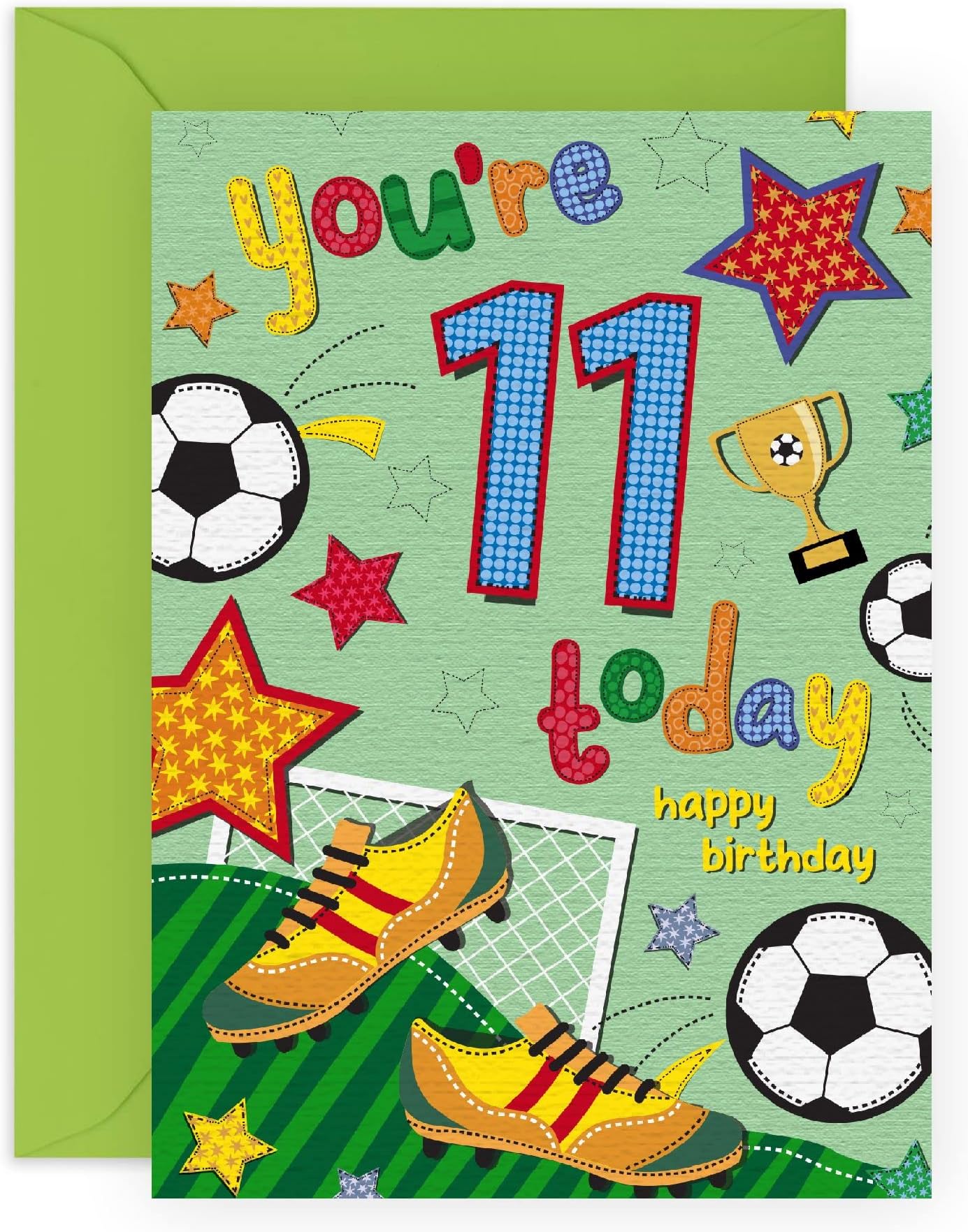 Eleventh Birthday Card for Boys - Eleven Year Old - Football Age 11 ...