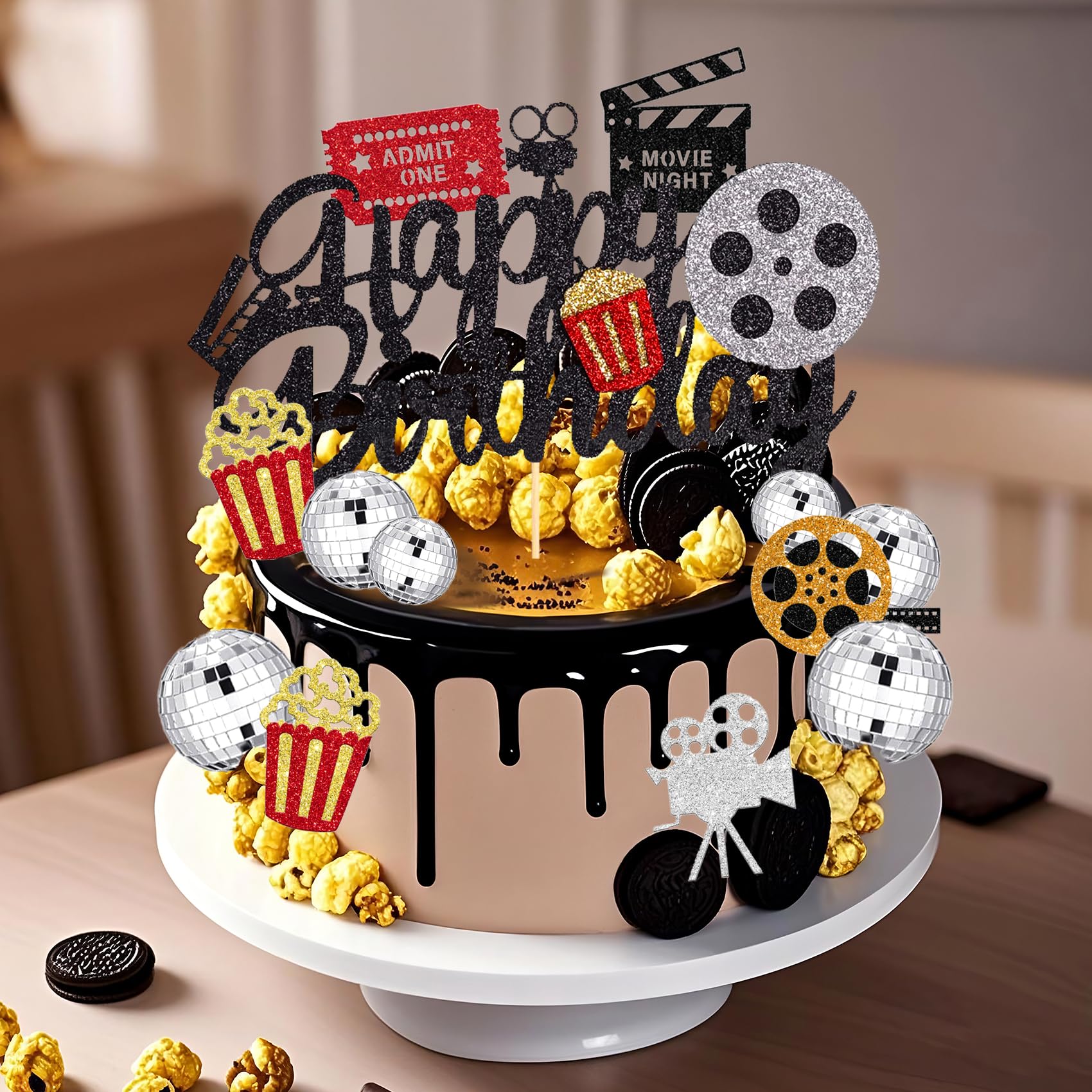 Snapklik.com : 17Pcs Movie Cake Toppers Movie Night Cake Decorations ...