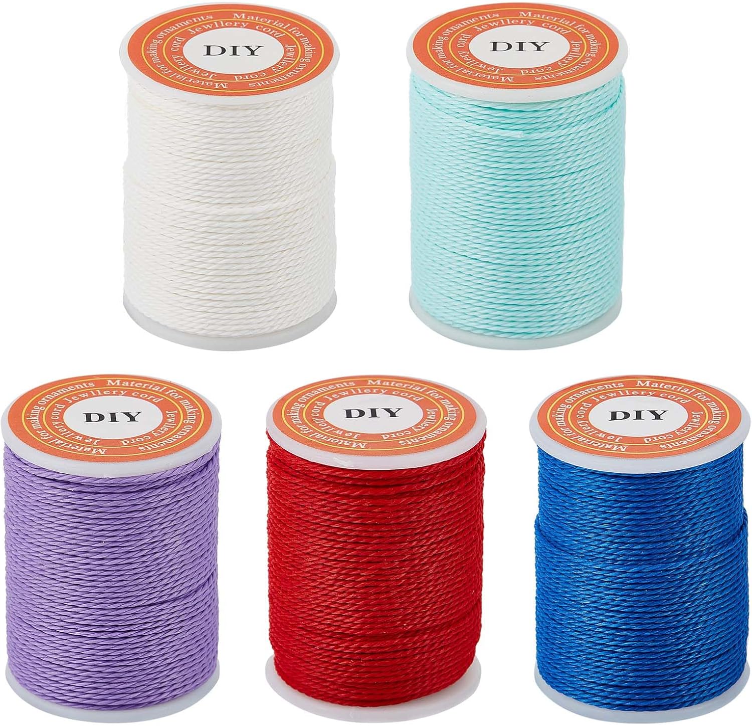 Amazon.com: SUNNYCLUE 60 Yards 5 Colors Waxed Polyester Cord 1mm ...