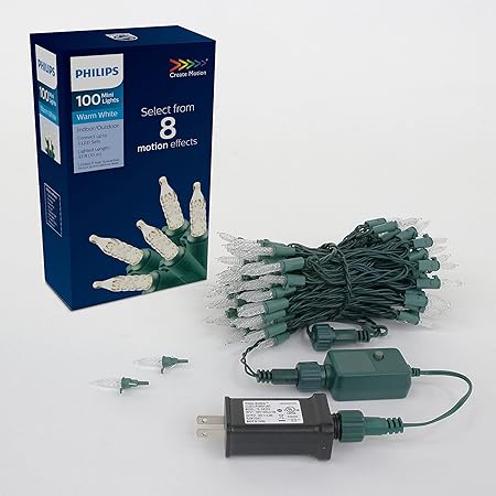 Amazon.com: PHILIPS 250 LED Warm White Faceted Mini Christmas Lights on ...