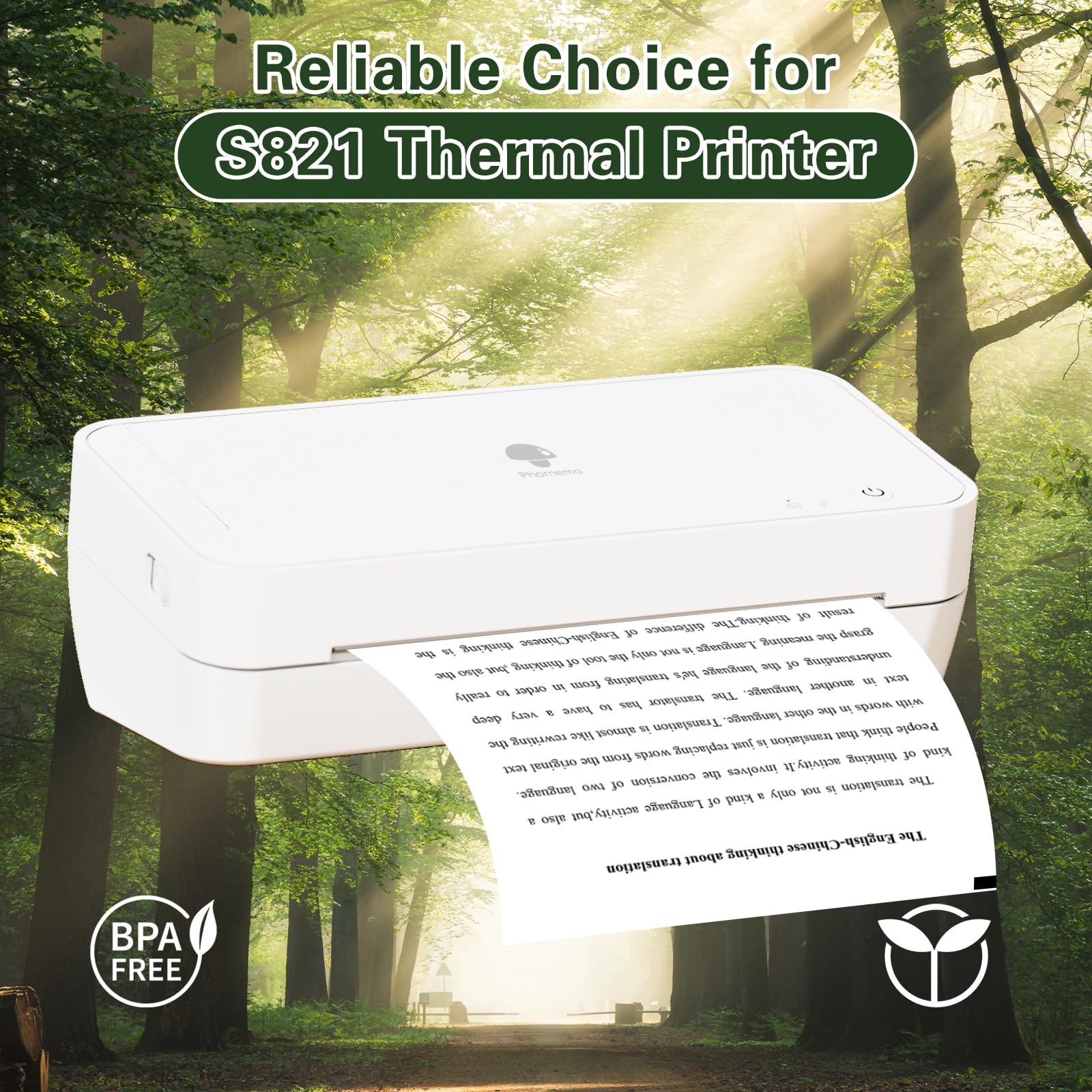 Snapklik.com : Ponek Thermal Paper 8.5 X 11, Original S821 Thermal Printer Paper, 2 Thermal ...