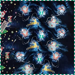Amazon.com: 15 Pcs Christmas LED Gel Window Clings, Removable PVC ...