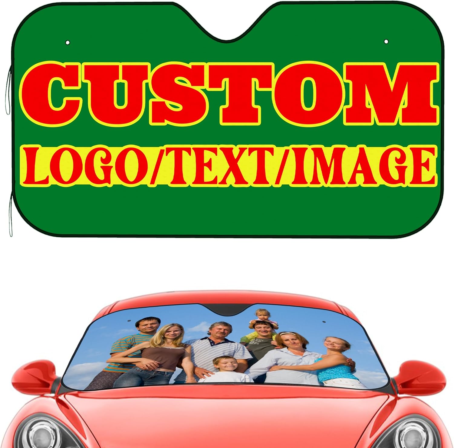 Amazon.com: Custom Car Windshield Sun Shade Personalized Foldable UV ...