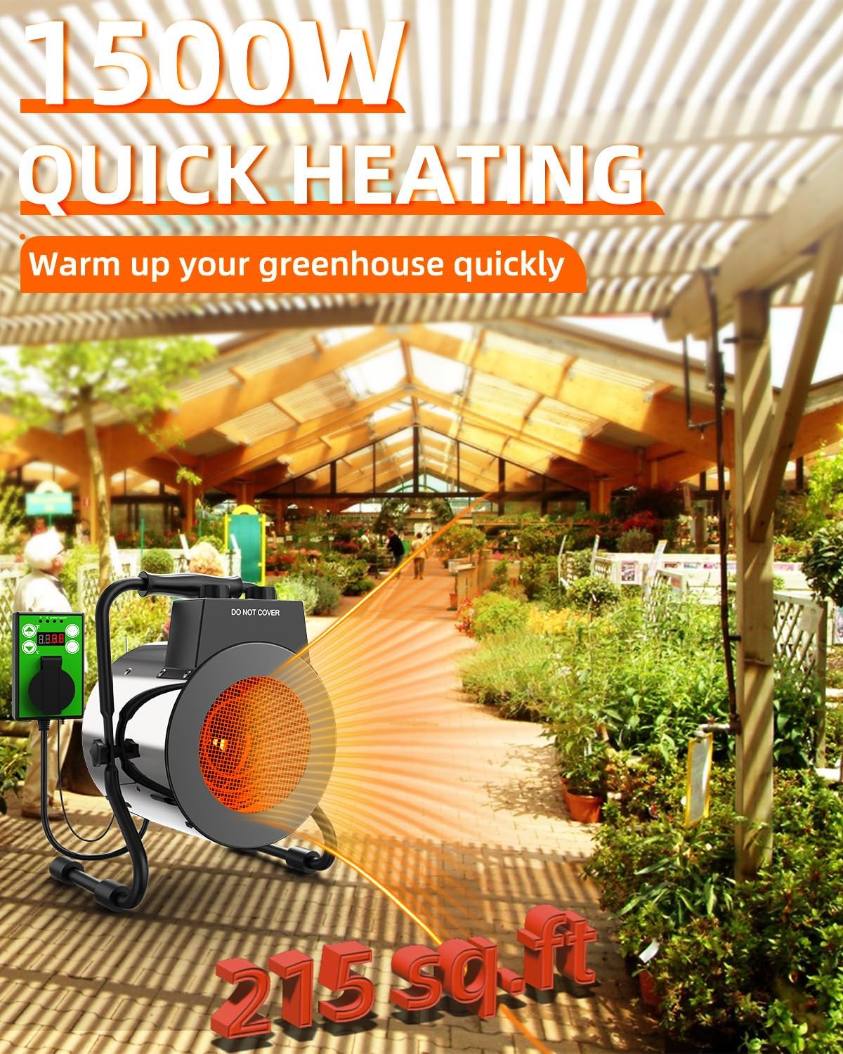 1500W Patio Garage Heater Outdoor Heaters For Patio - 1500W Portable ...