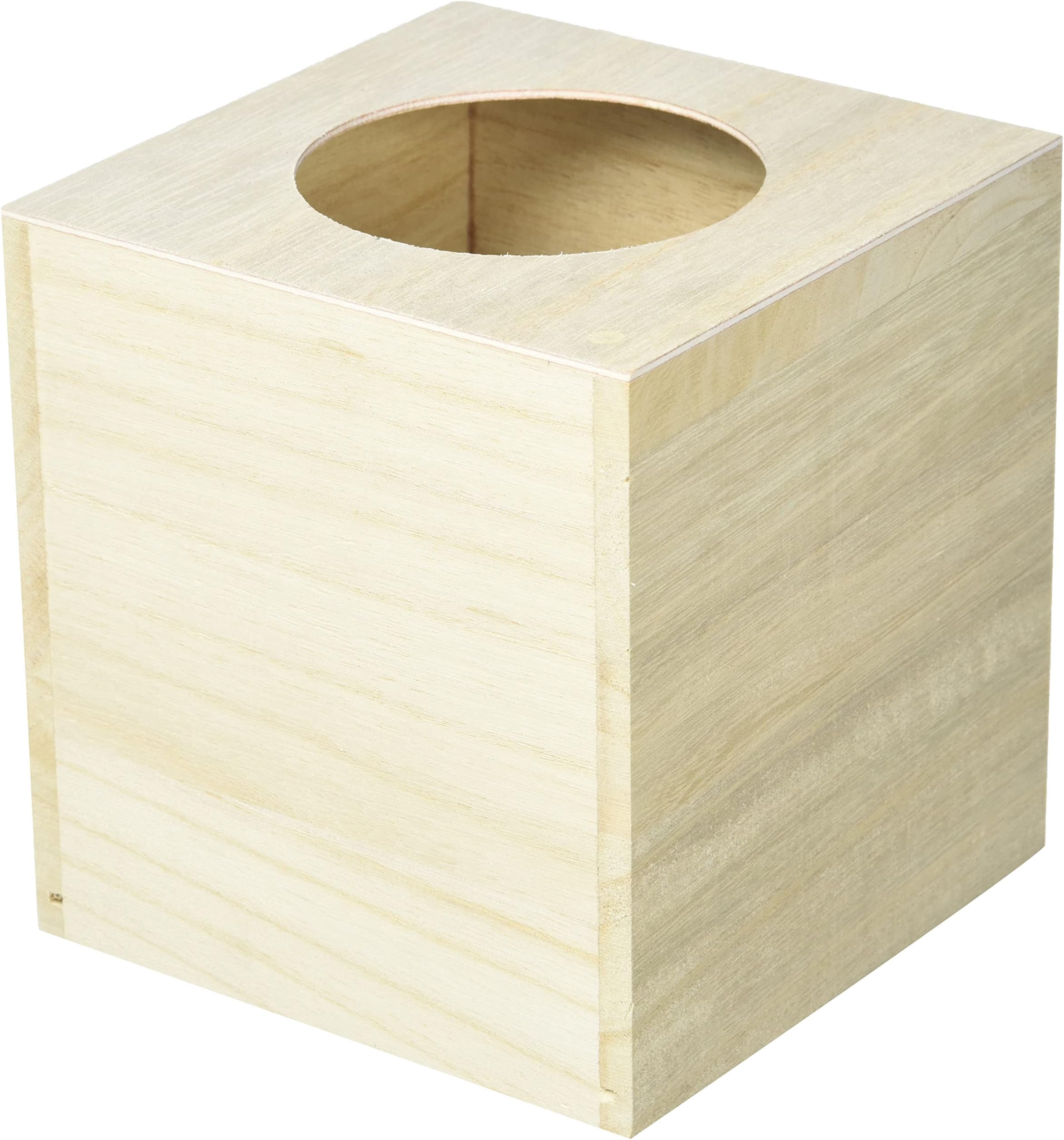 Artemio Square Wooden Tissue Box 14 x 13 x 13 cm, Wood, Beige : Amazon ...