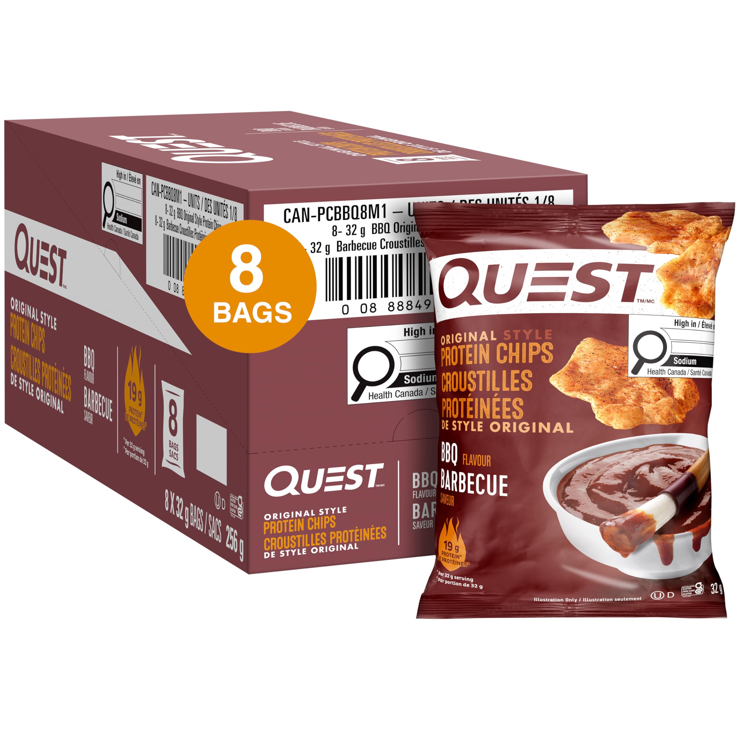 Quest Nutrition BBQ Flavour Original Style Protein Chips, High Protein ...