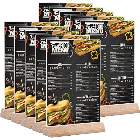 Srvnpioy A5 Ständer Tischaufsteller Aufsteller (10 Stück) A5-Menühalter ...