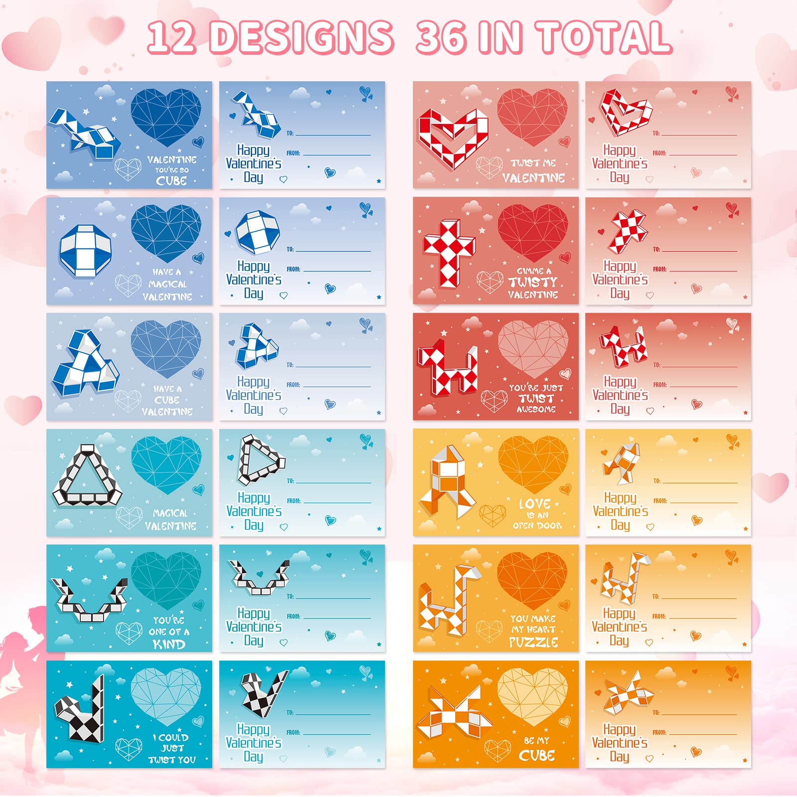 Snapklik.com : 24 Pieces Valentines Day Cards School Gifts For Kids ...