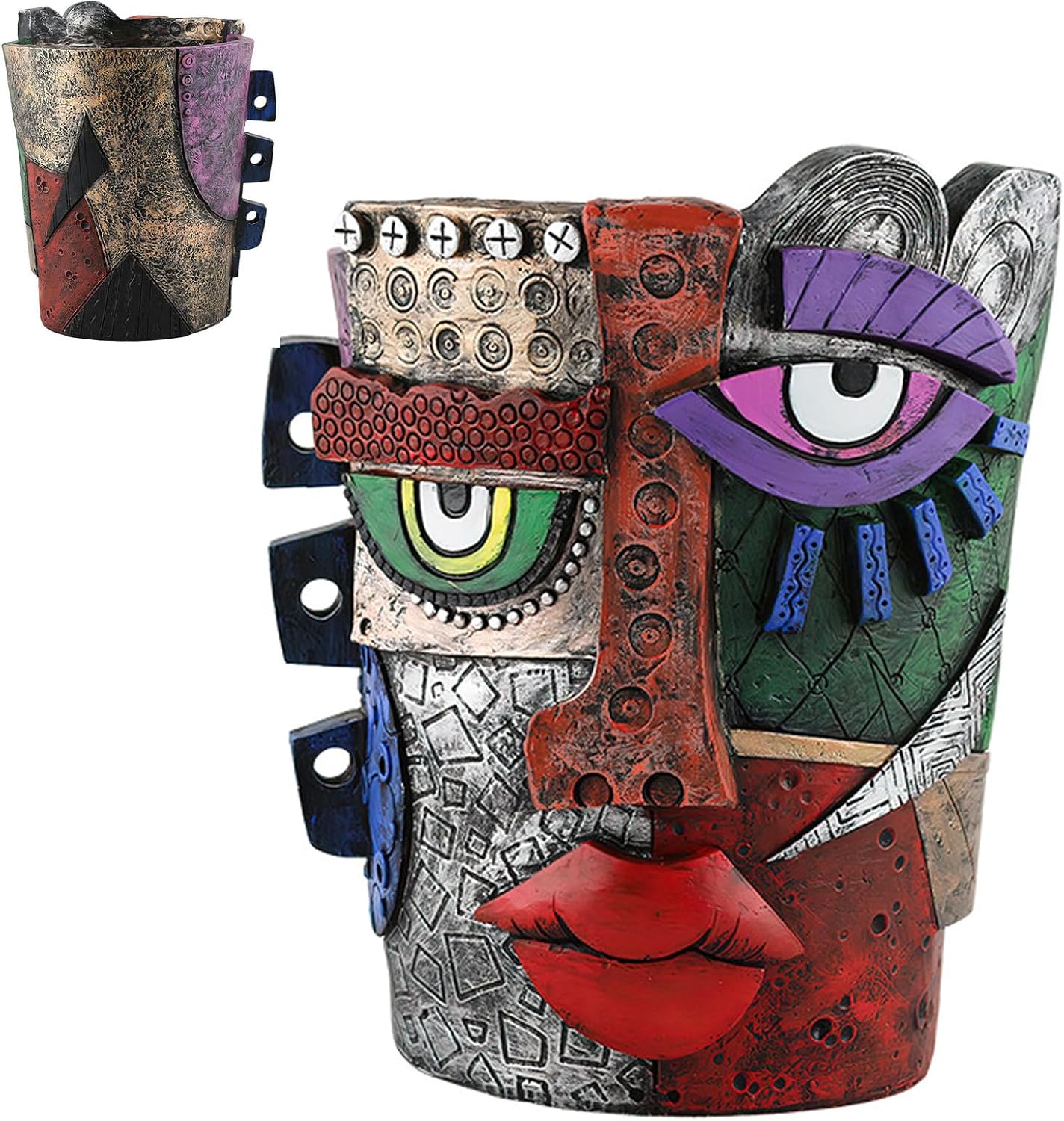 Amazon.com: Picasso Brutalist Abstract Beauty Face Flower Pot Acolorful ...